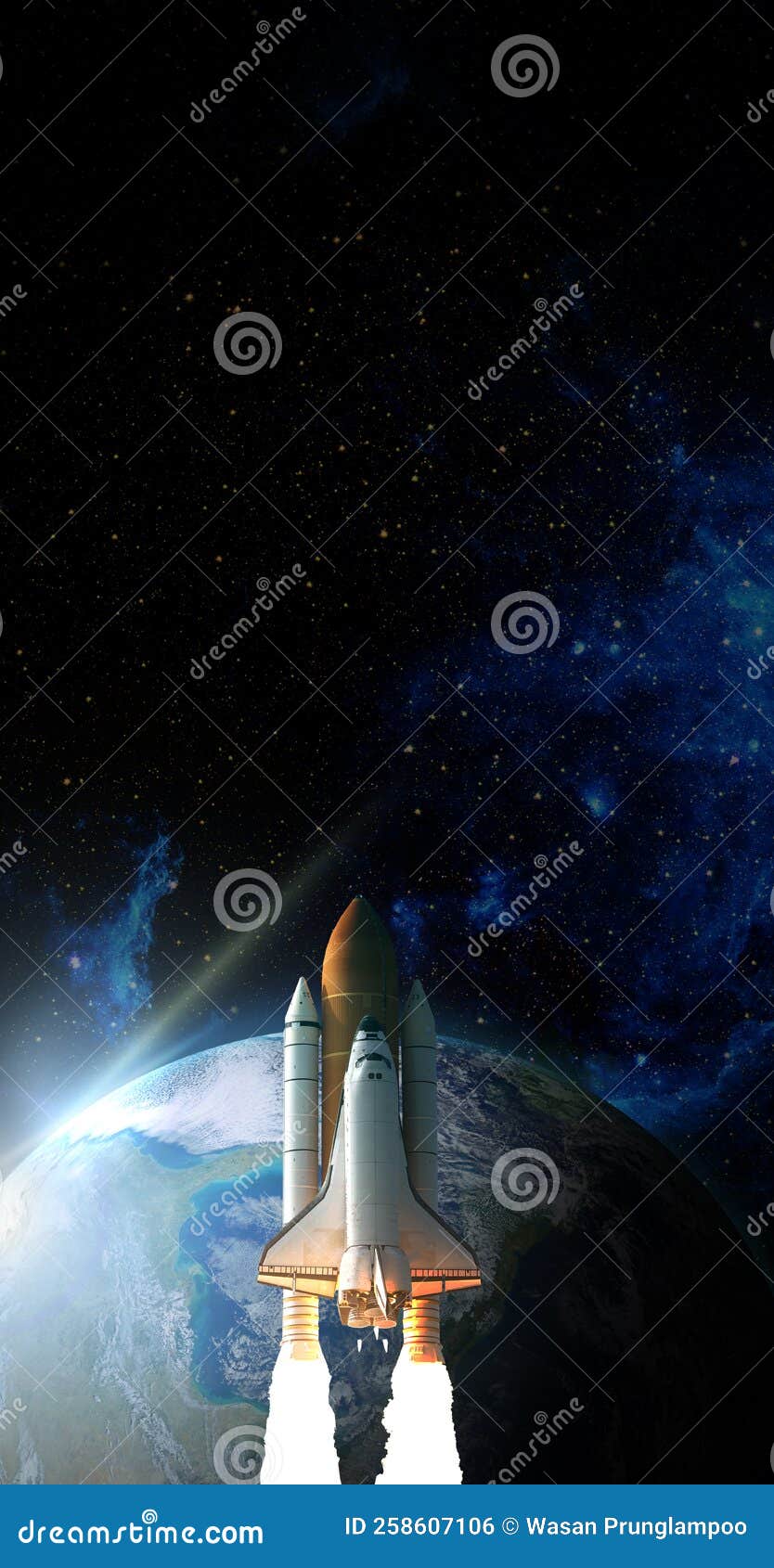 Space Shuttle Takes Off into Space. Elements of this Image Furnished by ...