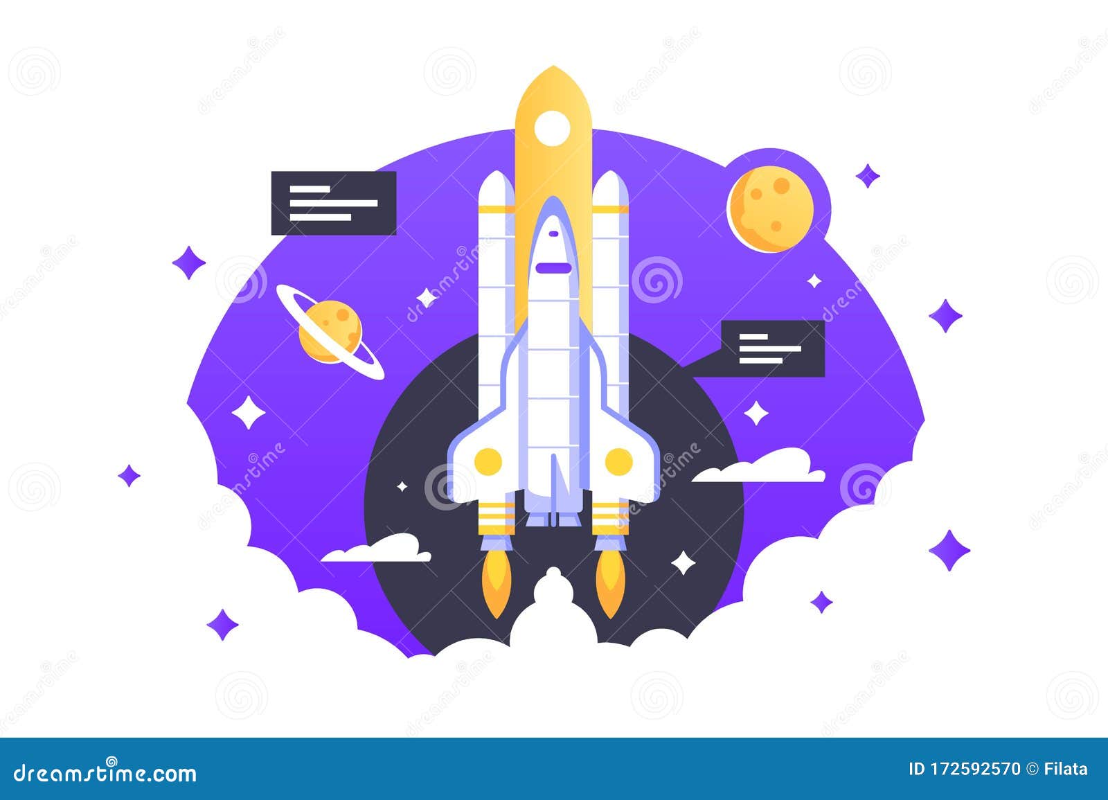 Space shuttle takes off stock illustration. Illustration of design ...