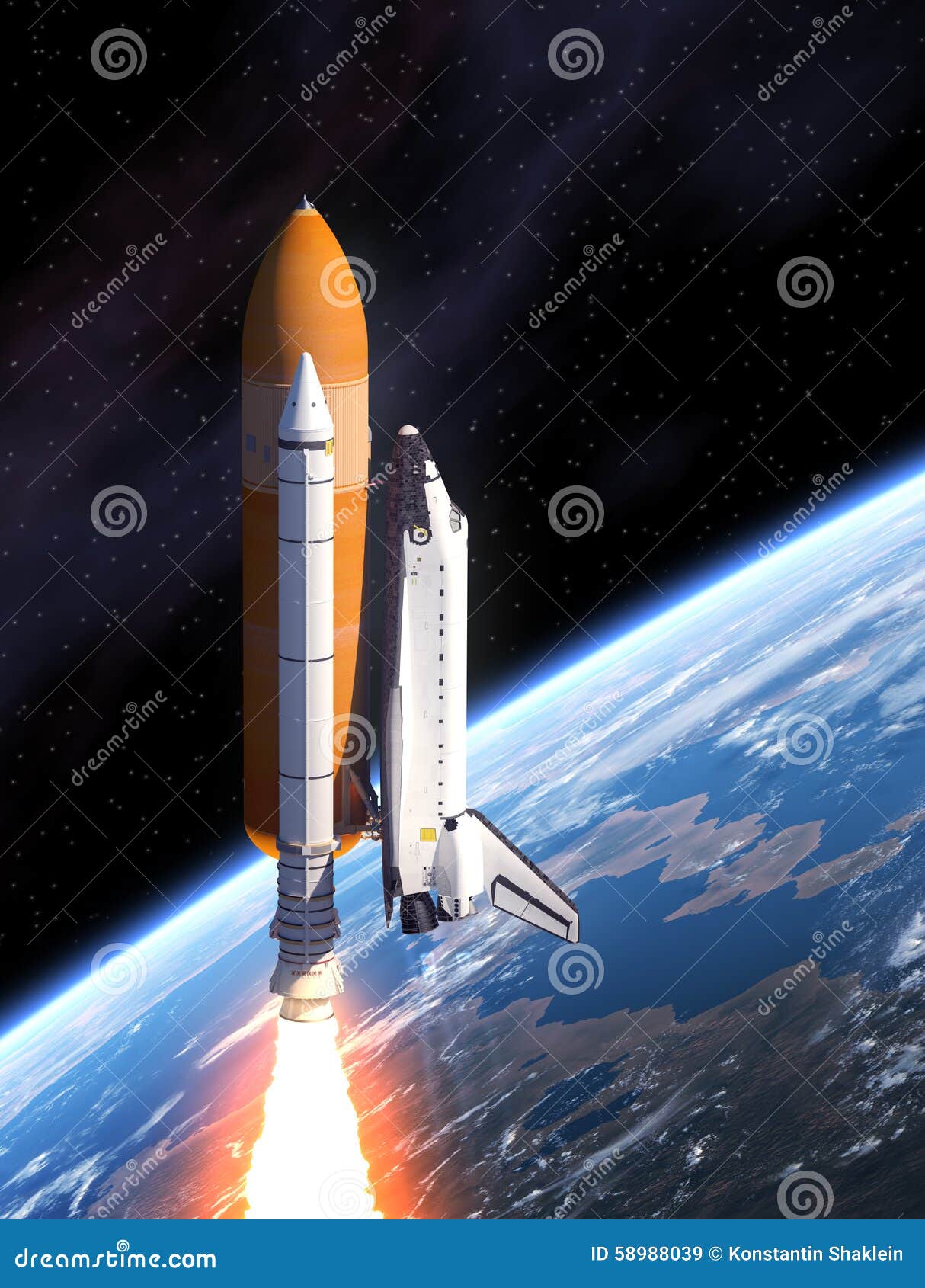 Space Shuttle Takes Off stock illustration. Illustration of columbia ...