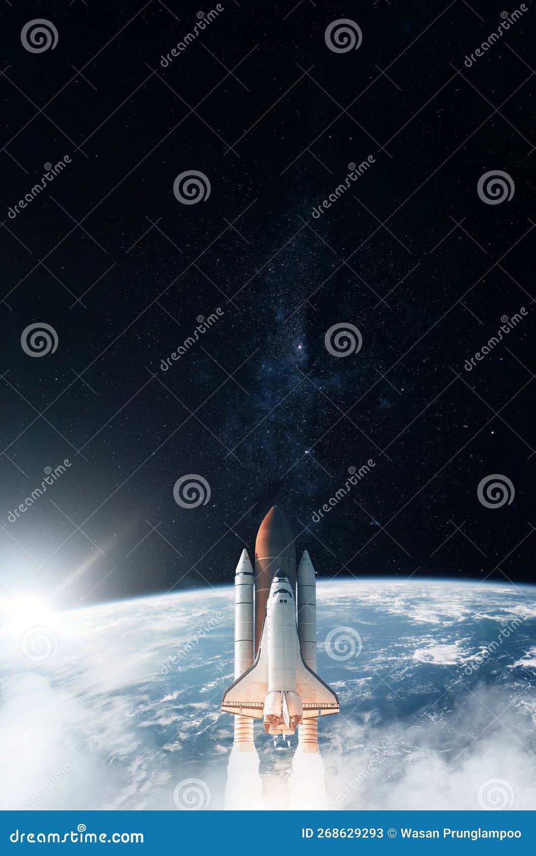 Space Shuttle Takes Off into Space. Elements of this Image Furnished by ...