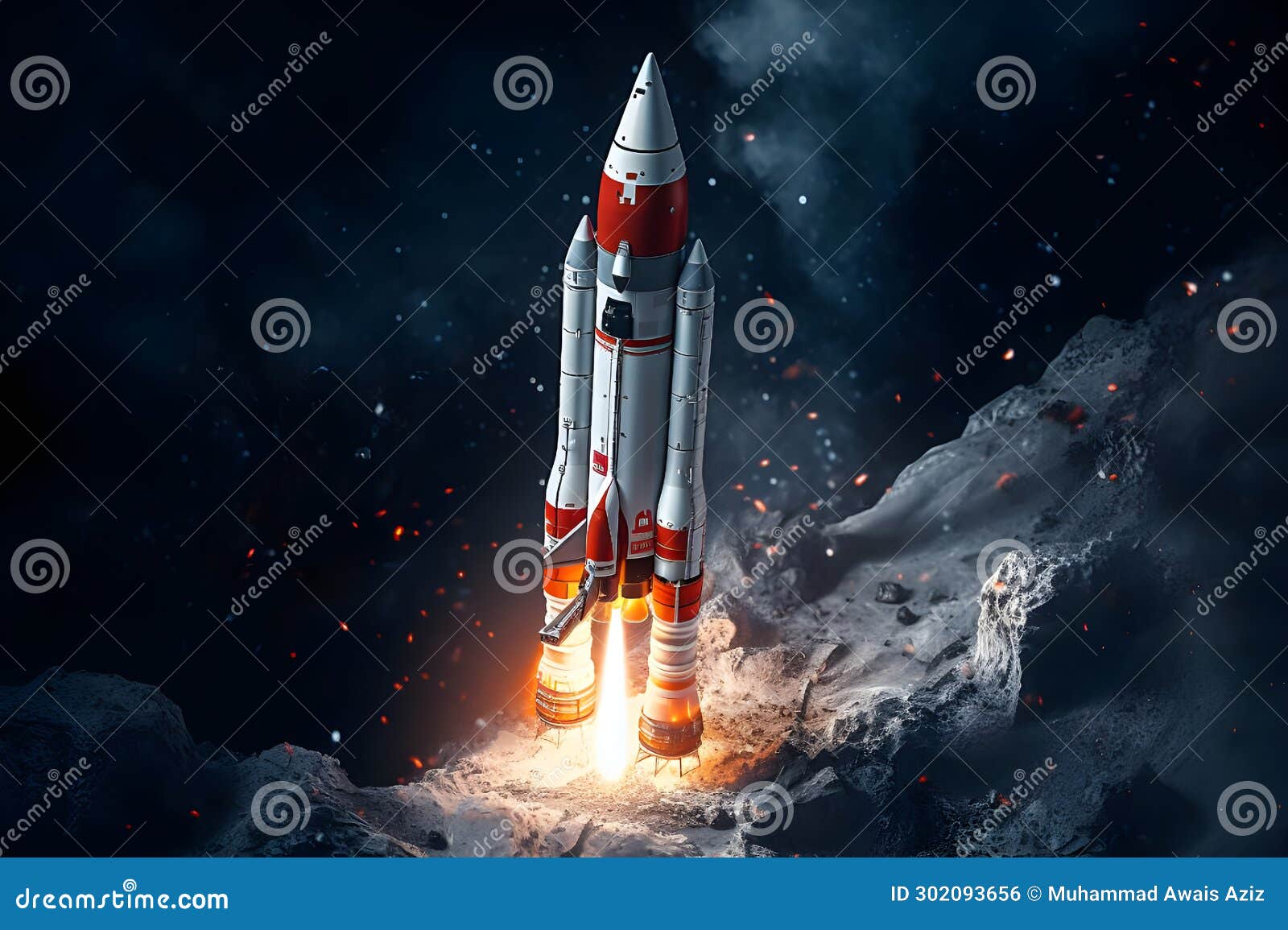 Space Shuttle Taking Off into Space - Ai Generated Stock Illustration ...