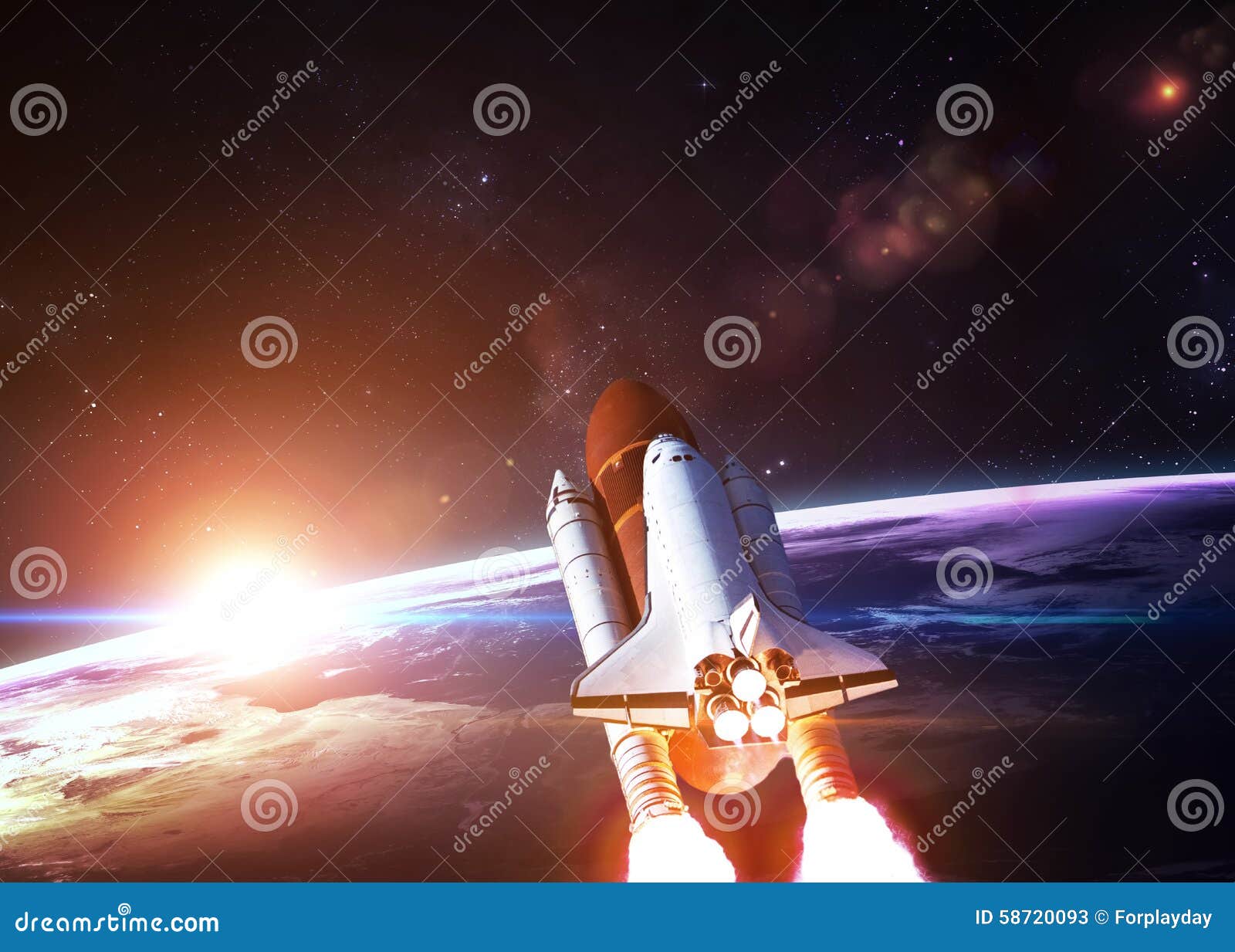 Space Shuttle Taking Off on a Mission Stock Image - Image of comet ...