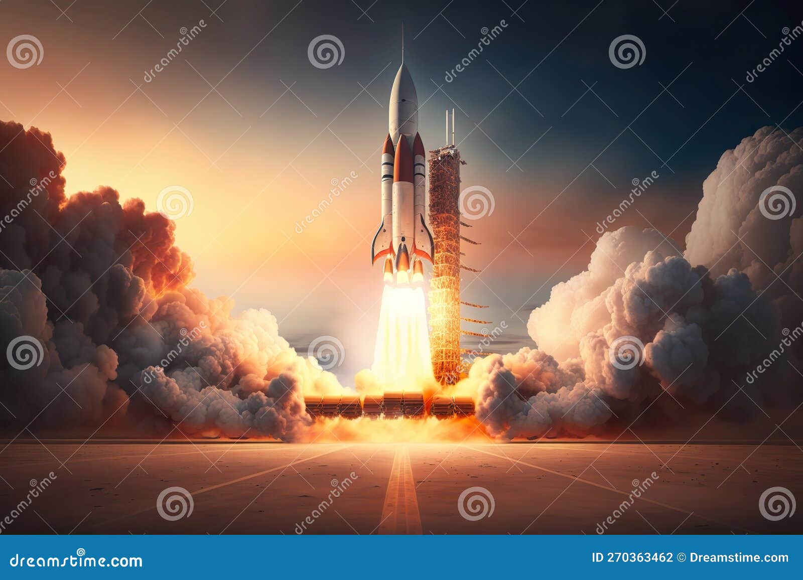 A Space Shuttle Taking Off into the Sky, Generative AI Stock ...