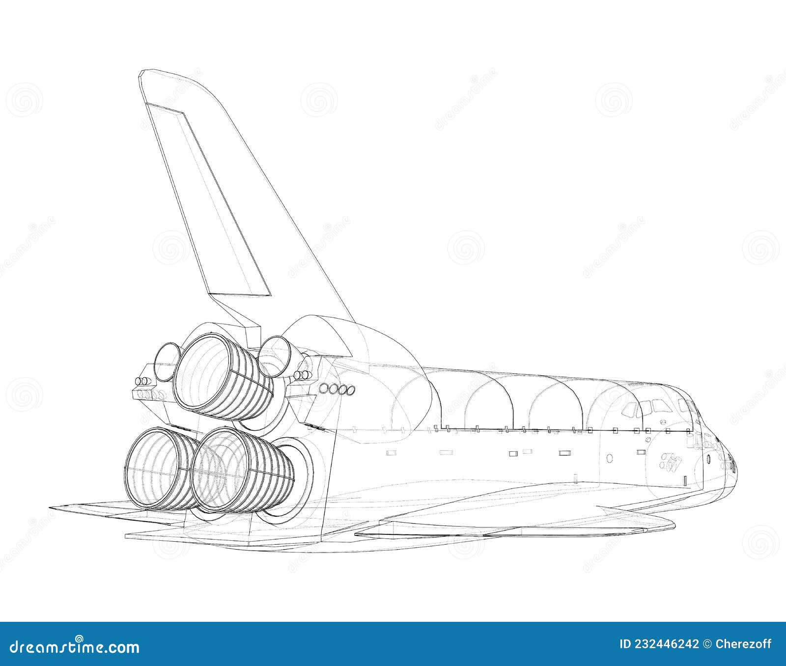 Space Shuttle. Vector Rendering of 3d Stock Vector - Illustration of ...