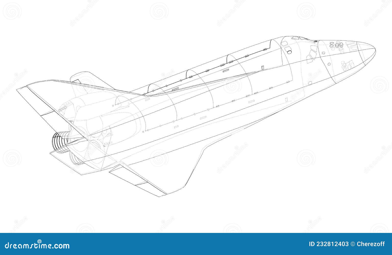 Space Shuttle. Vector Rendering of 3d Stock Vector - Illustration of ...