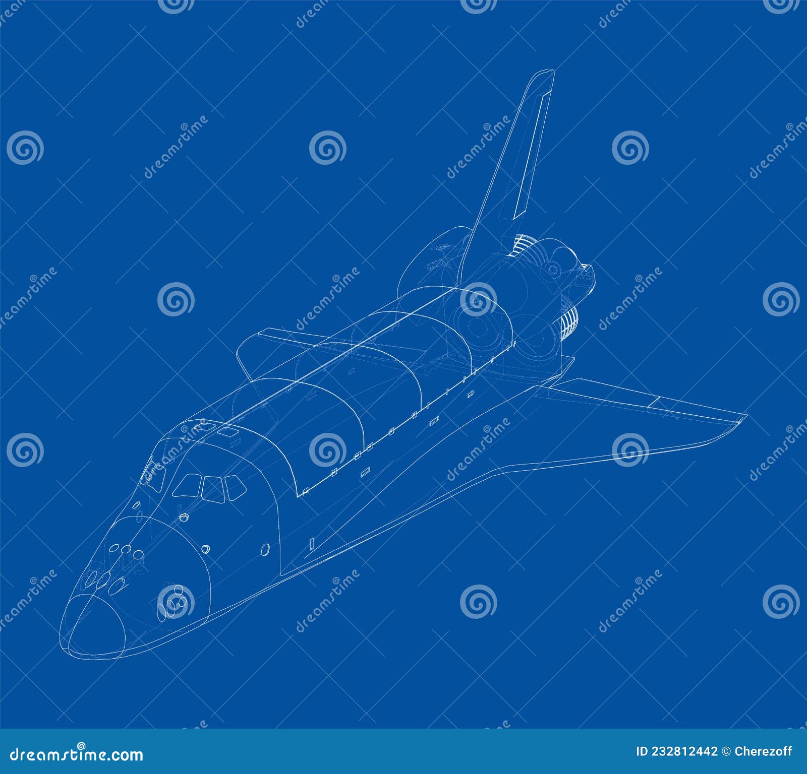 Space Shuttle. Vector Rendering of 3d Stock Vector - Illustration of ...