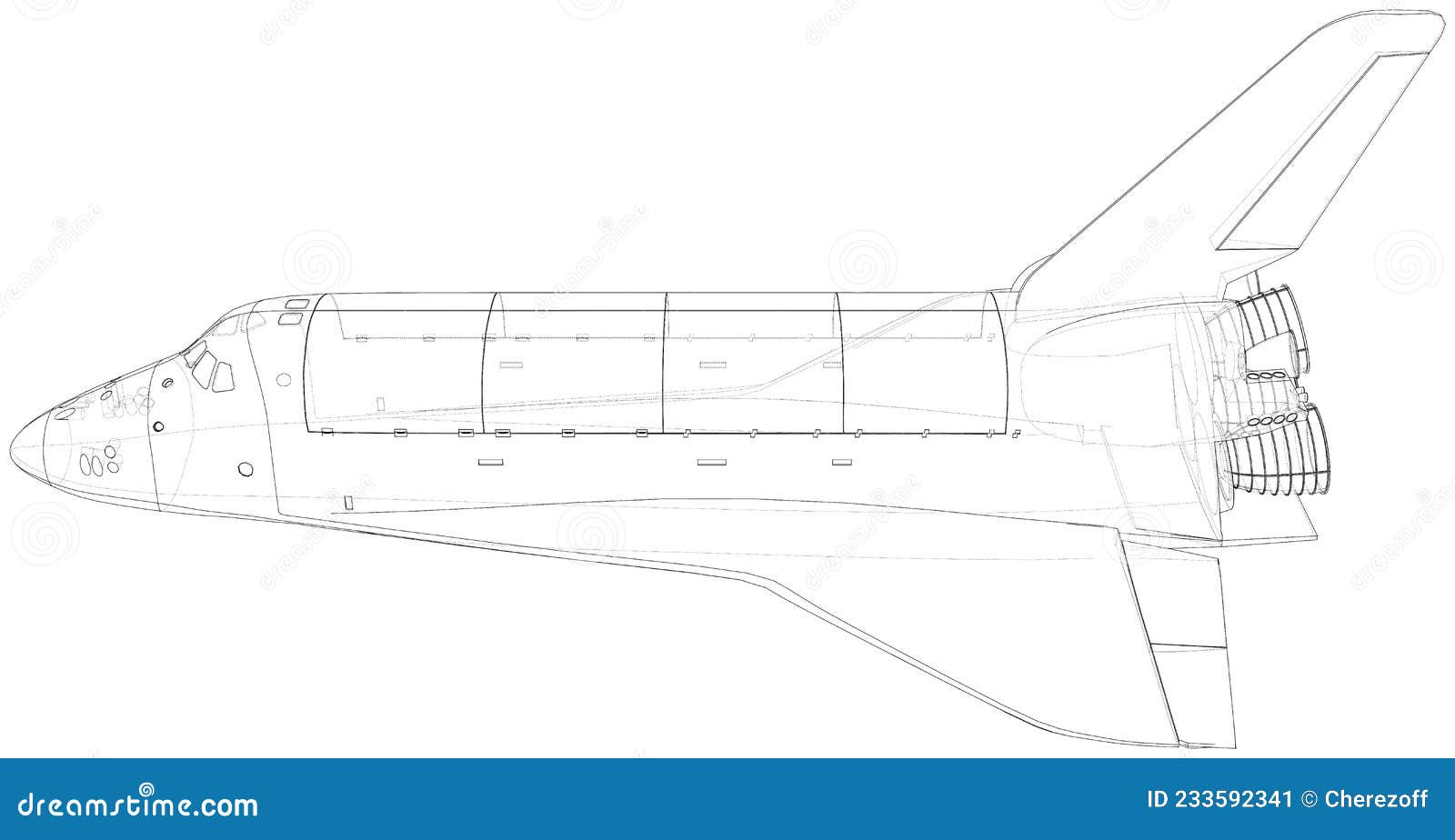 Space Shuttle. Vector Rendering of 3d Stock Vector - Illustration of ...