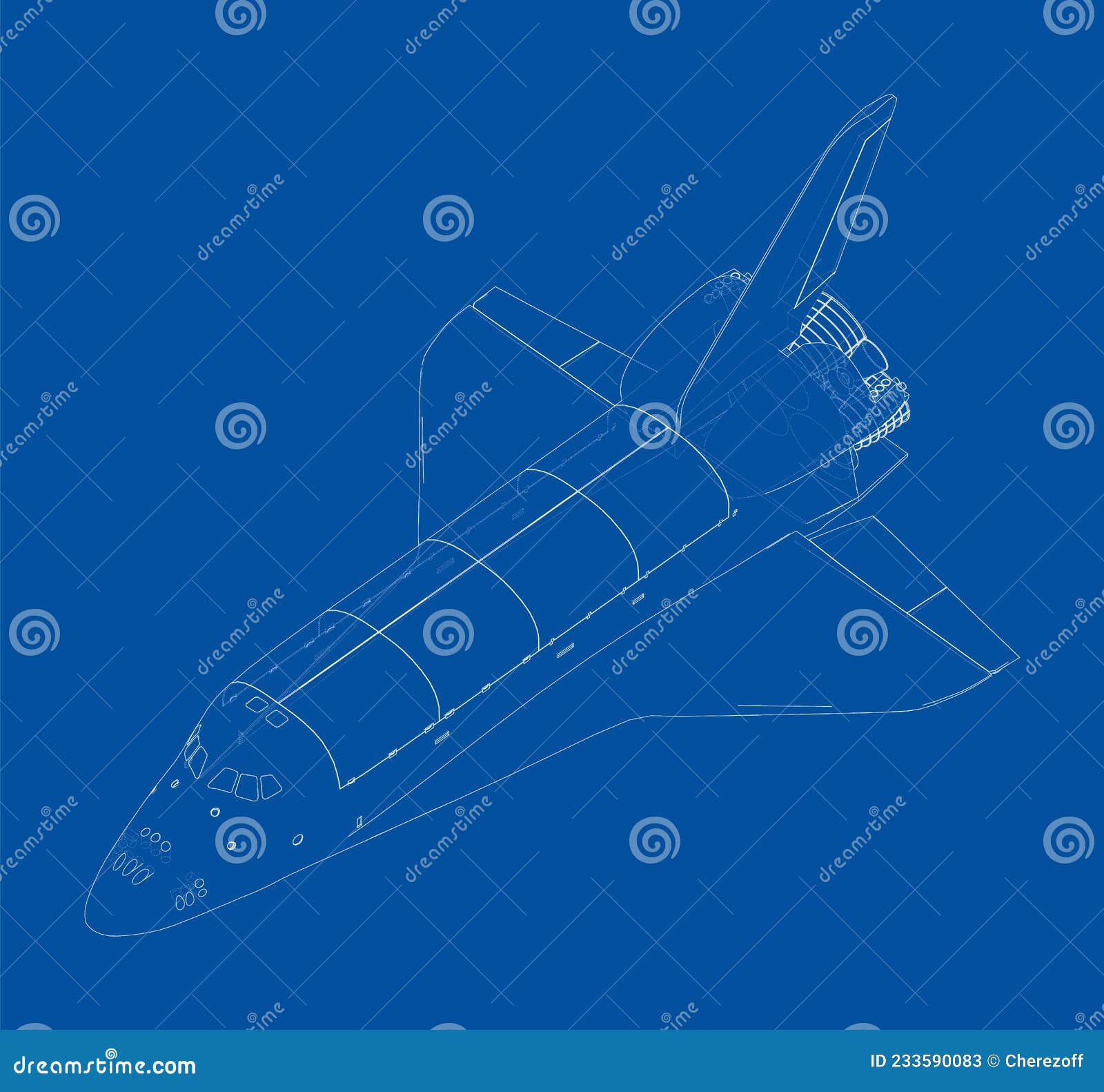 Space Shuttle. Vector Rendering of 3d Stock Vector - Illustration of ...