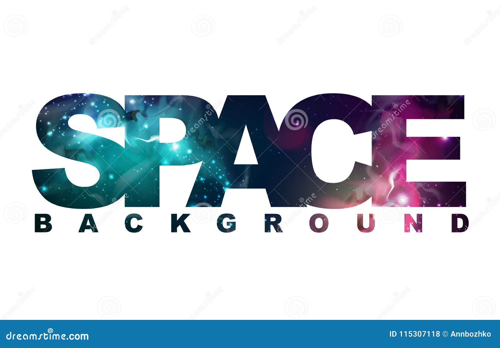 Space Sign with Space Background Inside. Abstract Open Space Background ...