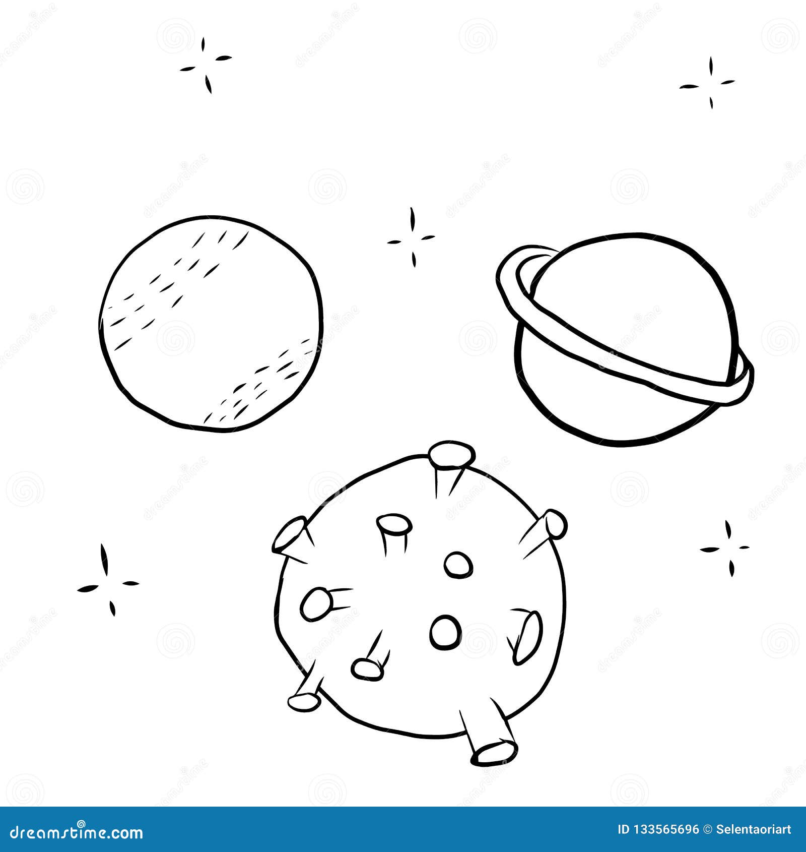 Space Sketch, Hand Drawn Planets Stock Vector - Illustration of icon ...