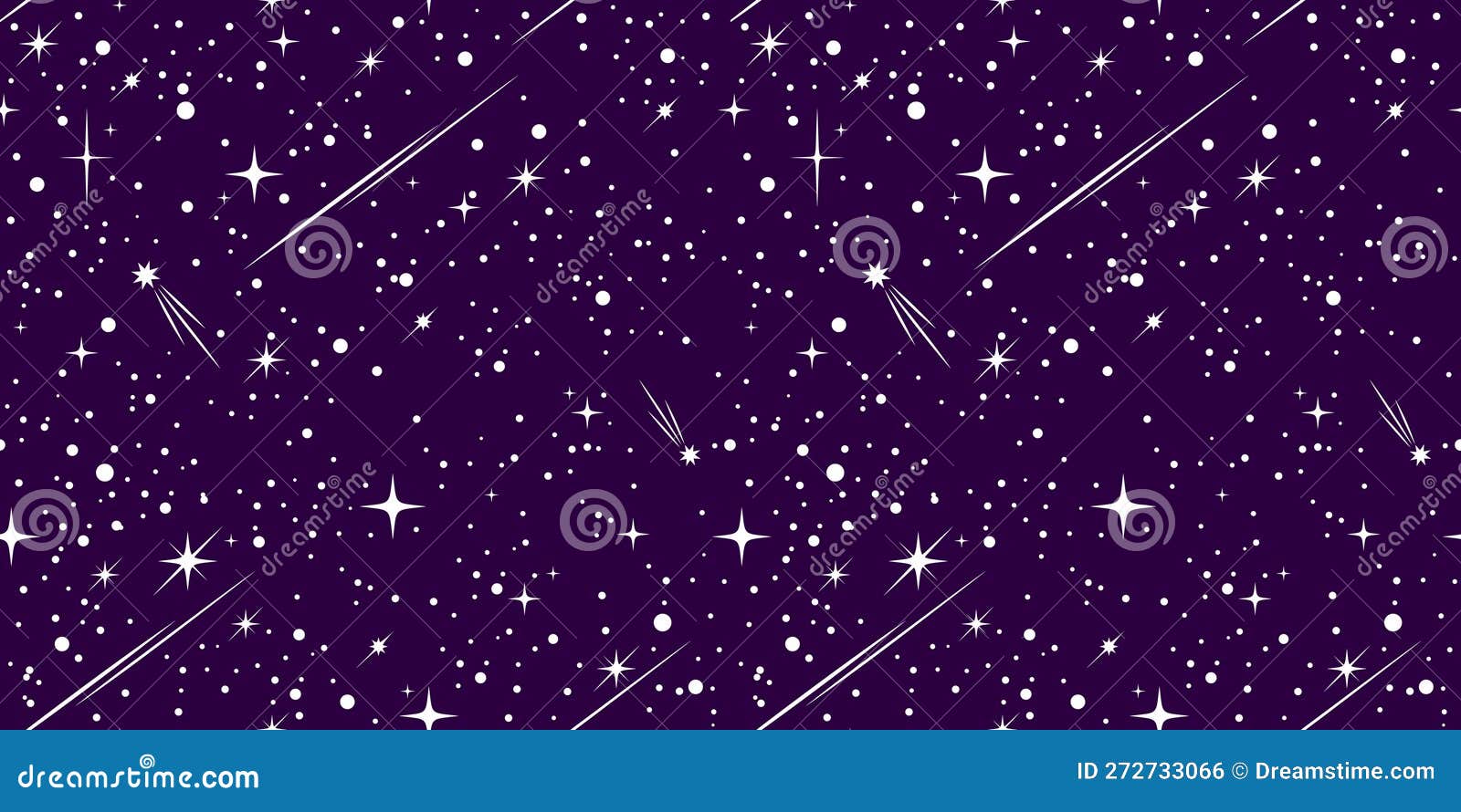 Space Sky Seamless Pattern with Stars and Comets Stock Vector ...