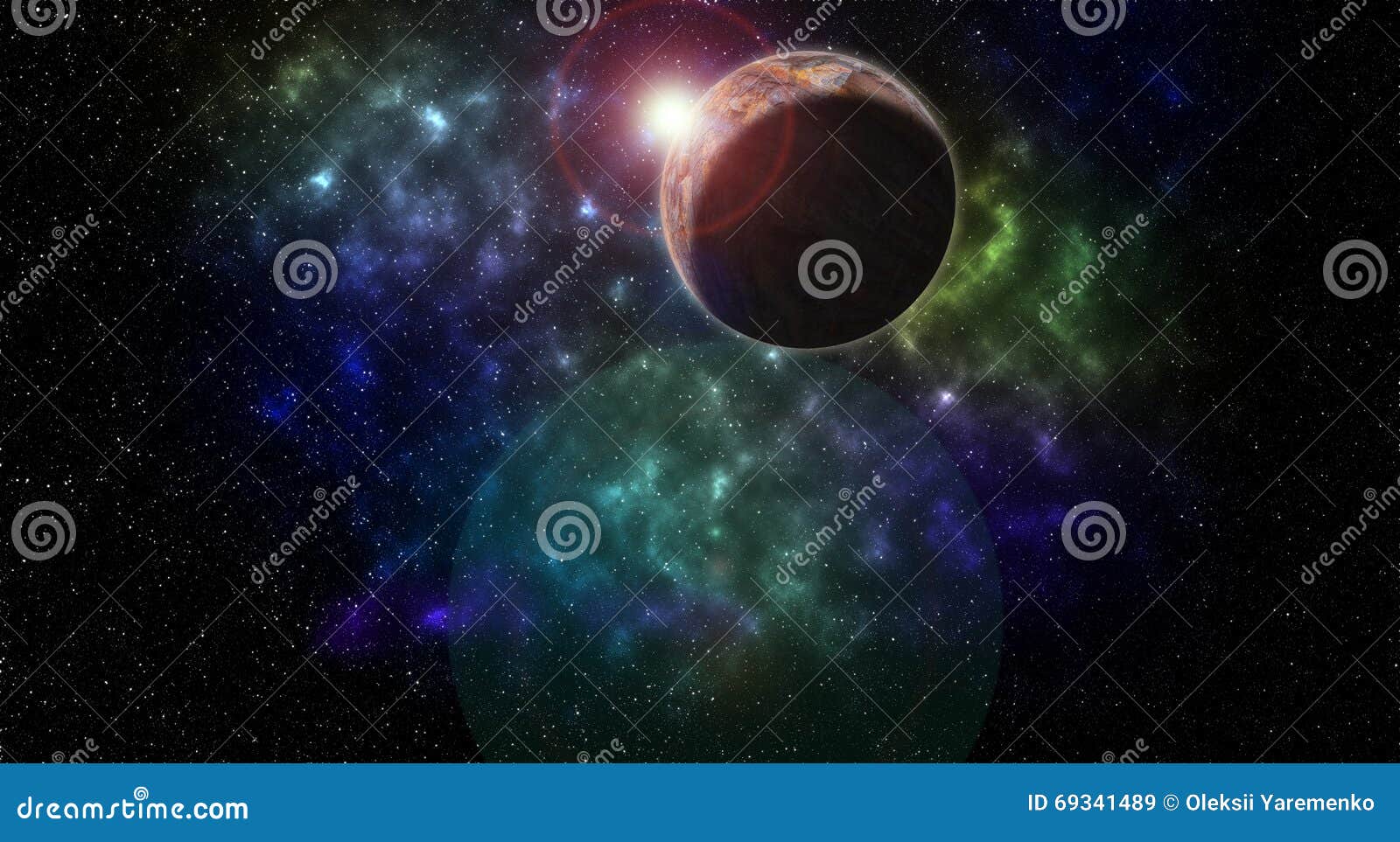 Space Small and is Larger Than a Star Stock Illustration - Illustration ...
