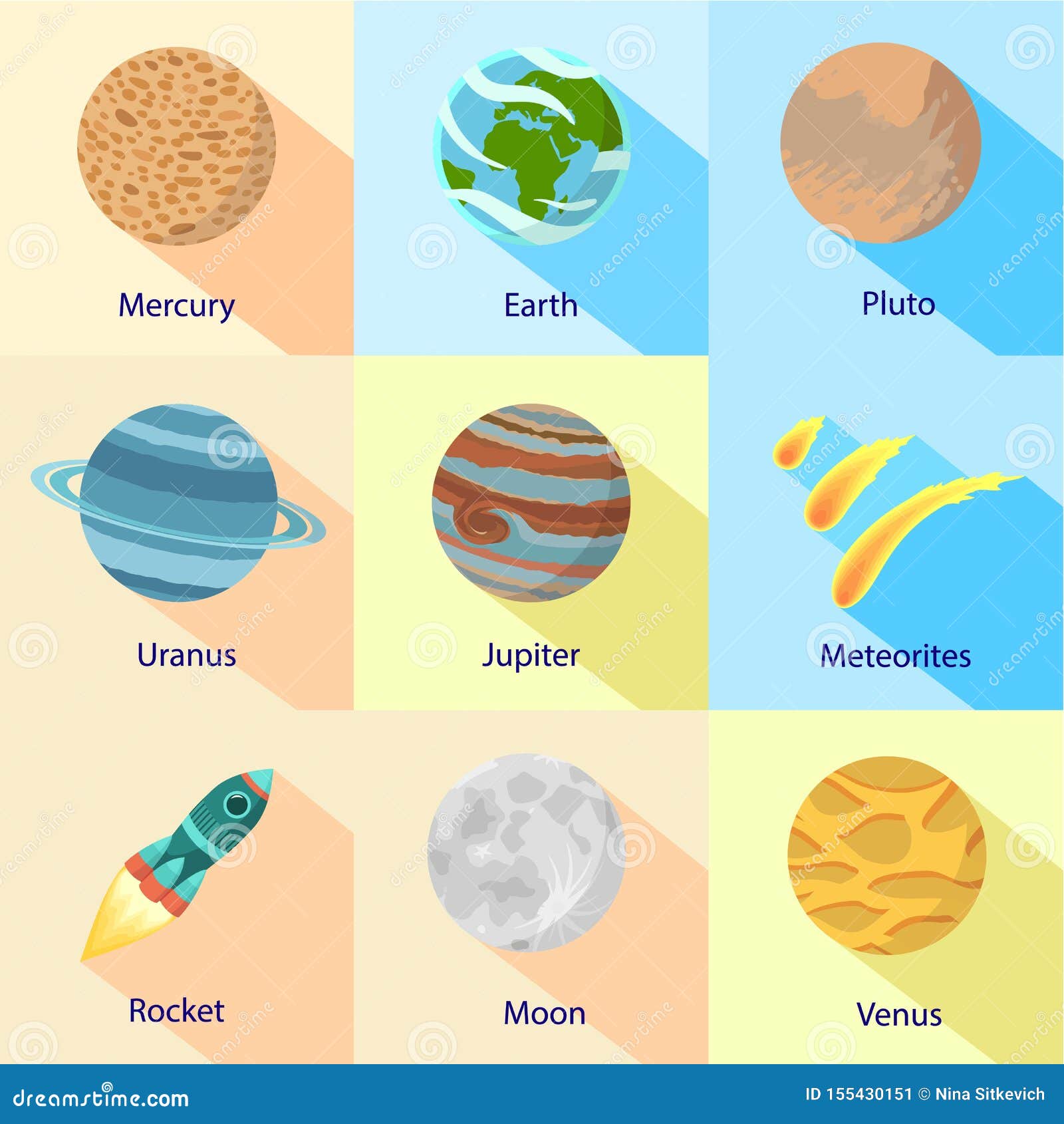 Solar Planet Signs Hand Drawn With White Chalk. Vector Astrological ...