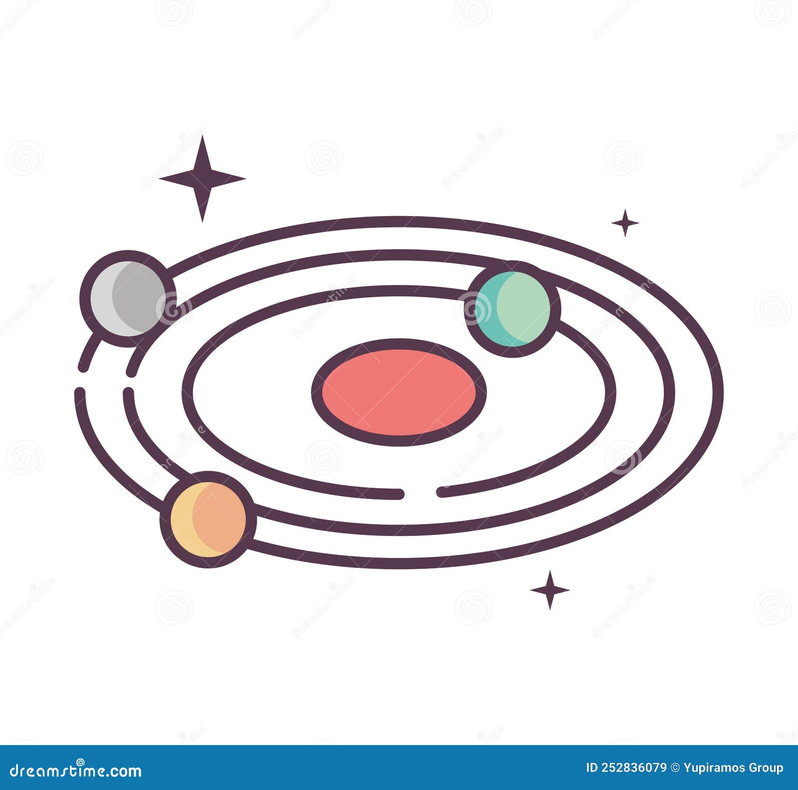 Space solar system stock vector. Illustration of saturn - 252836079