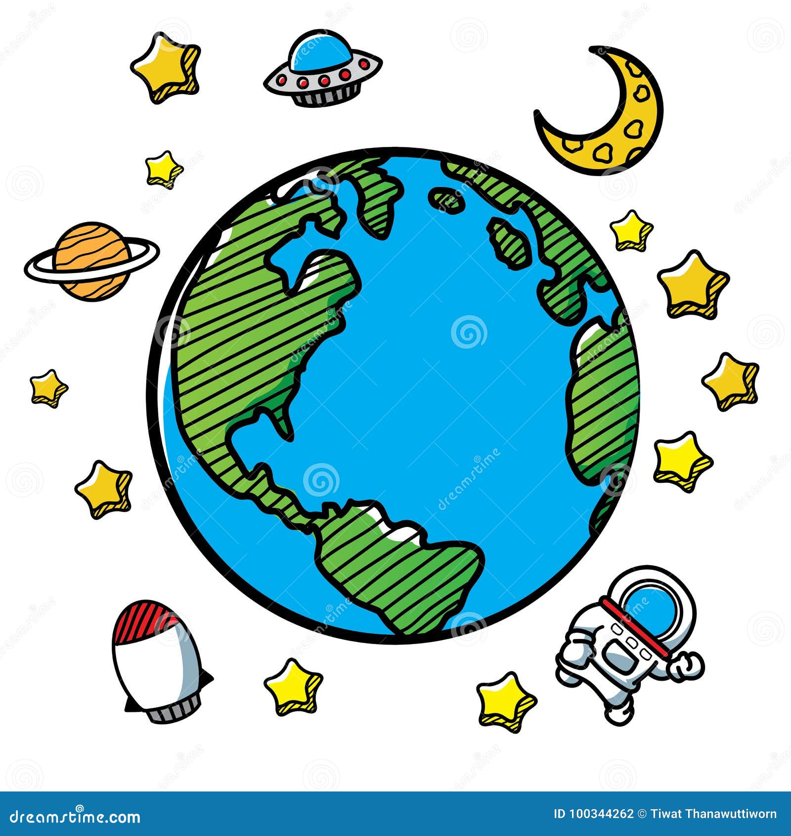 Space & star_1 stock vector. Illustration of star - 100344262