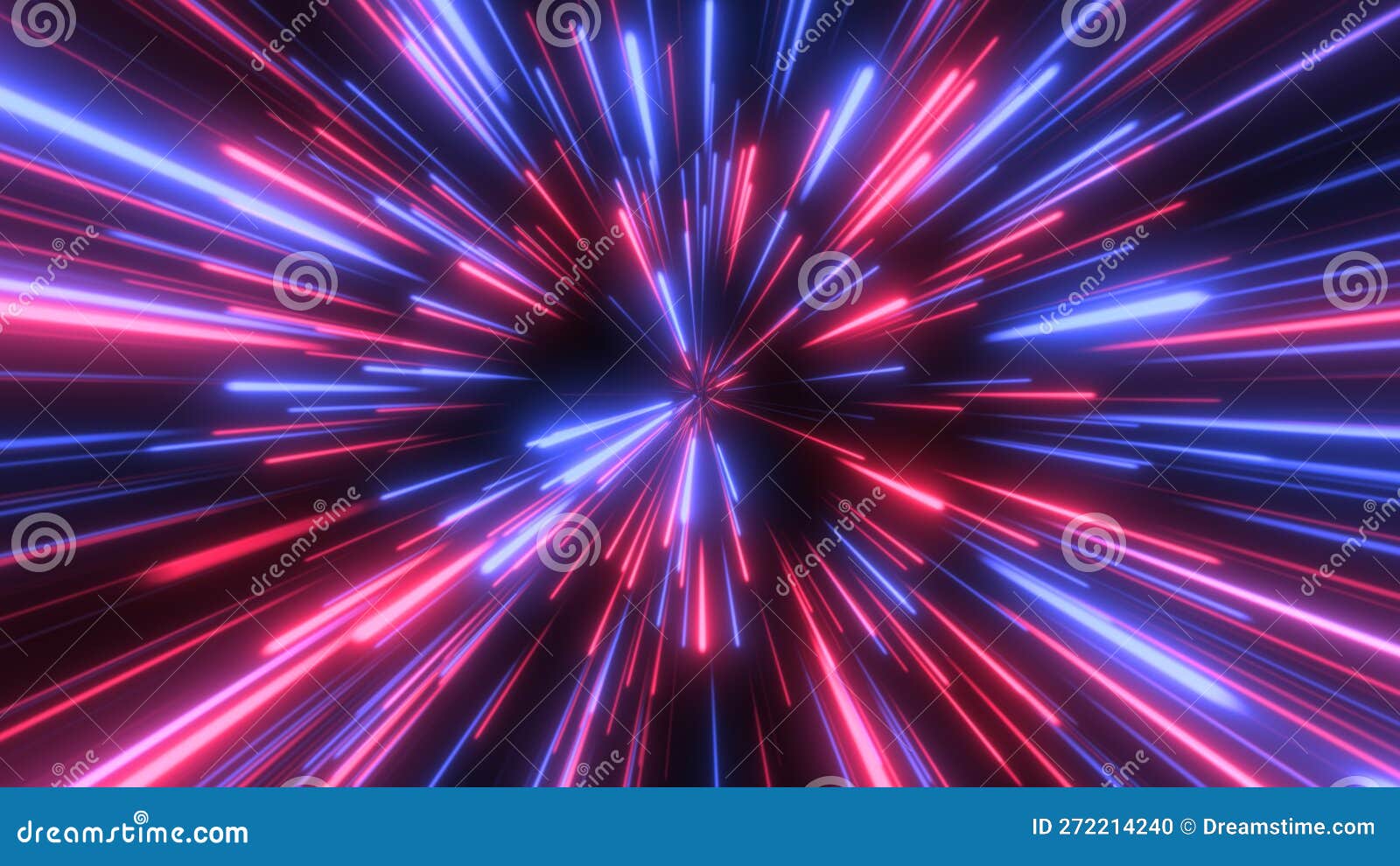 Through Space, Starfield. Abstract Particles, Neon Rays Background ...
