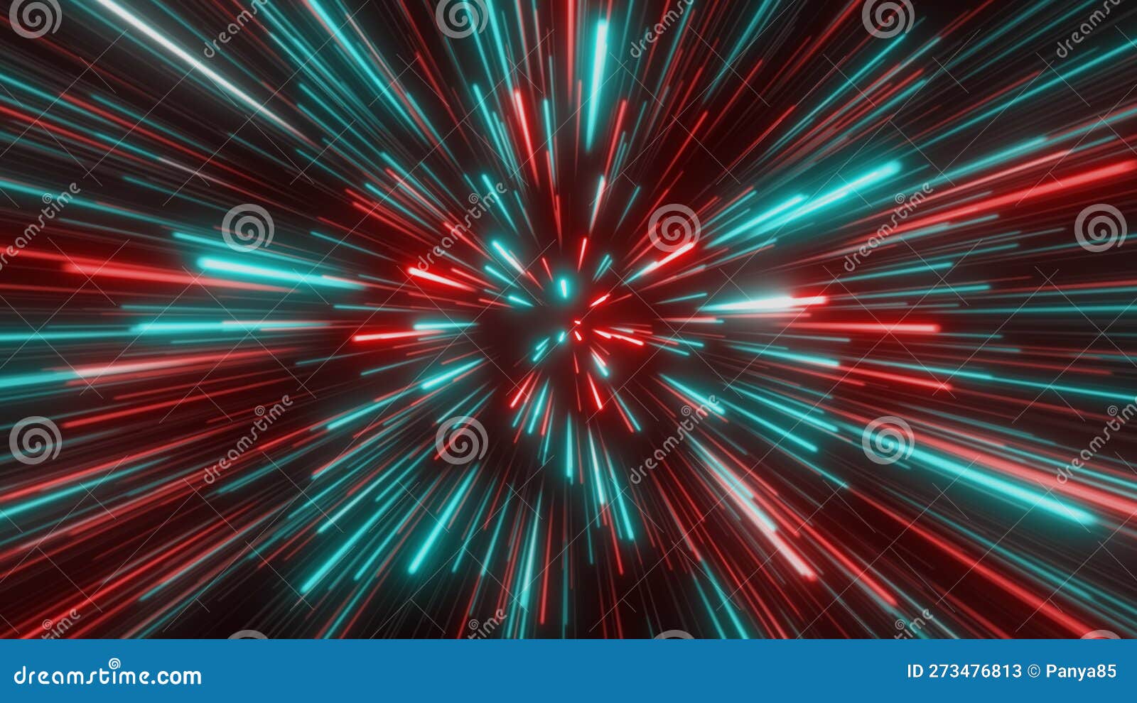 Through Space, Starfield. Abstract Particles, Neon Rays Background ...