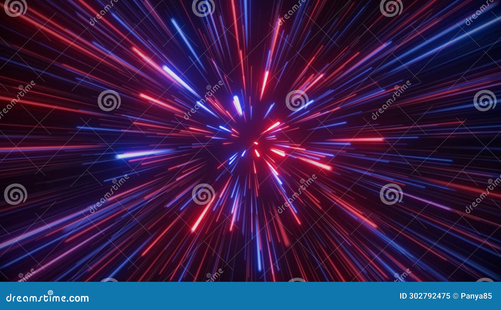 Through Space, Starfield. Abstract Particles, Neon Rays Background ...