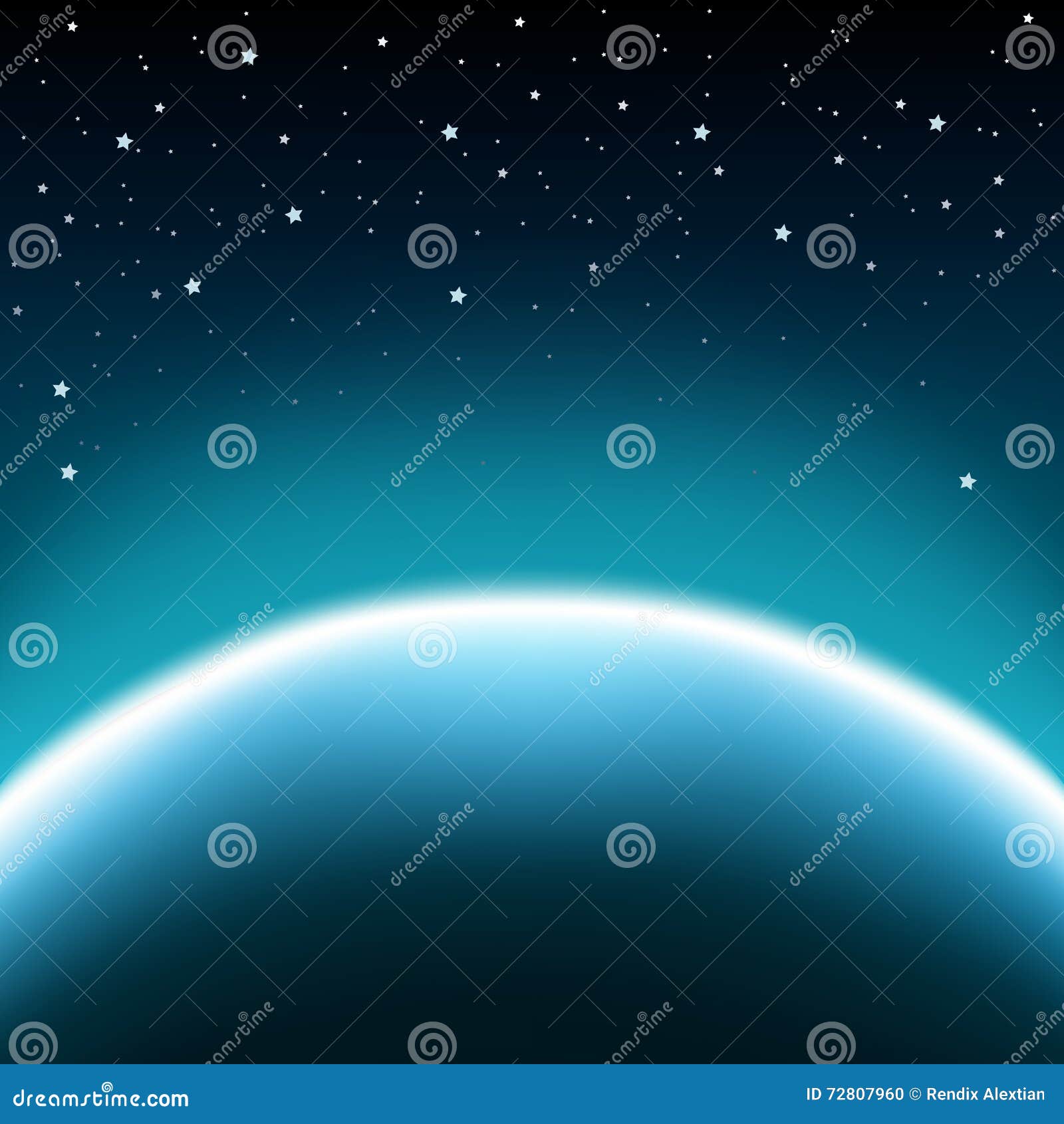 Space with Stars and Blue Planet Horizon Background Stock Vector ...