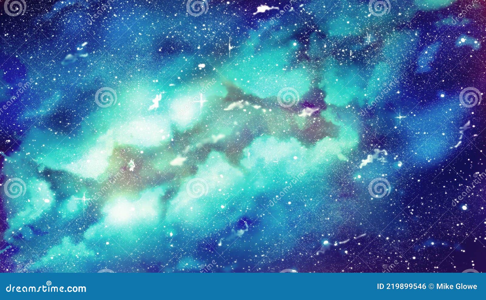 Space with Stars and Constellations in Azure Color Stock Illustration ...