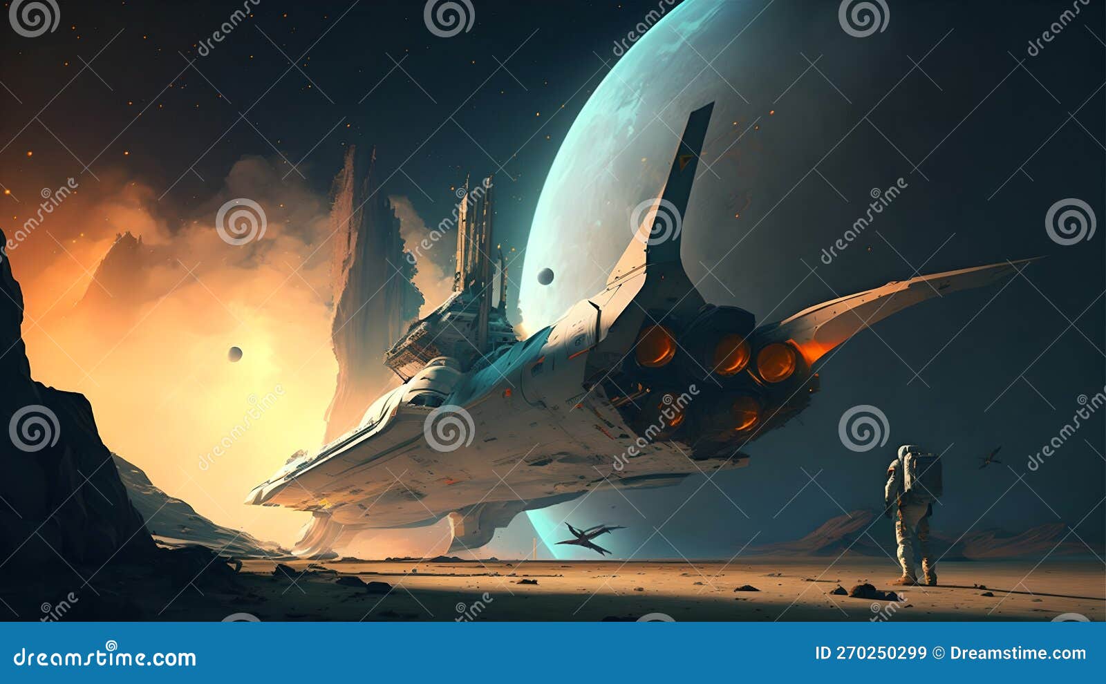 Space, Stars, Planets in Realism Stock Illustration - Illustration of ...