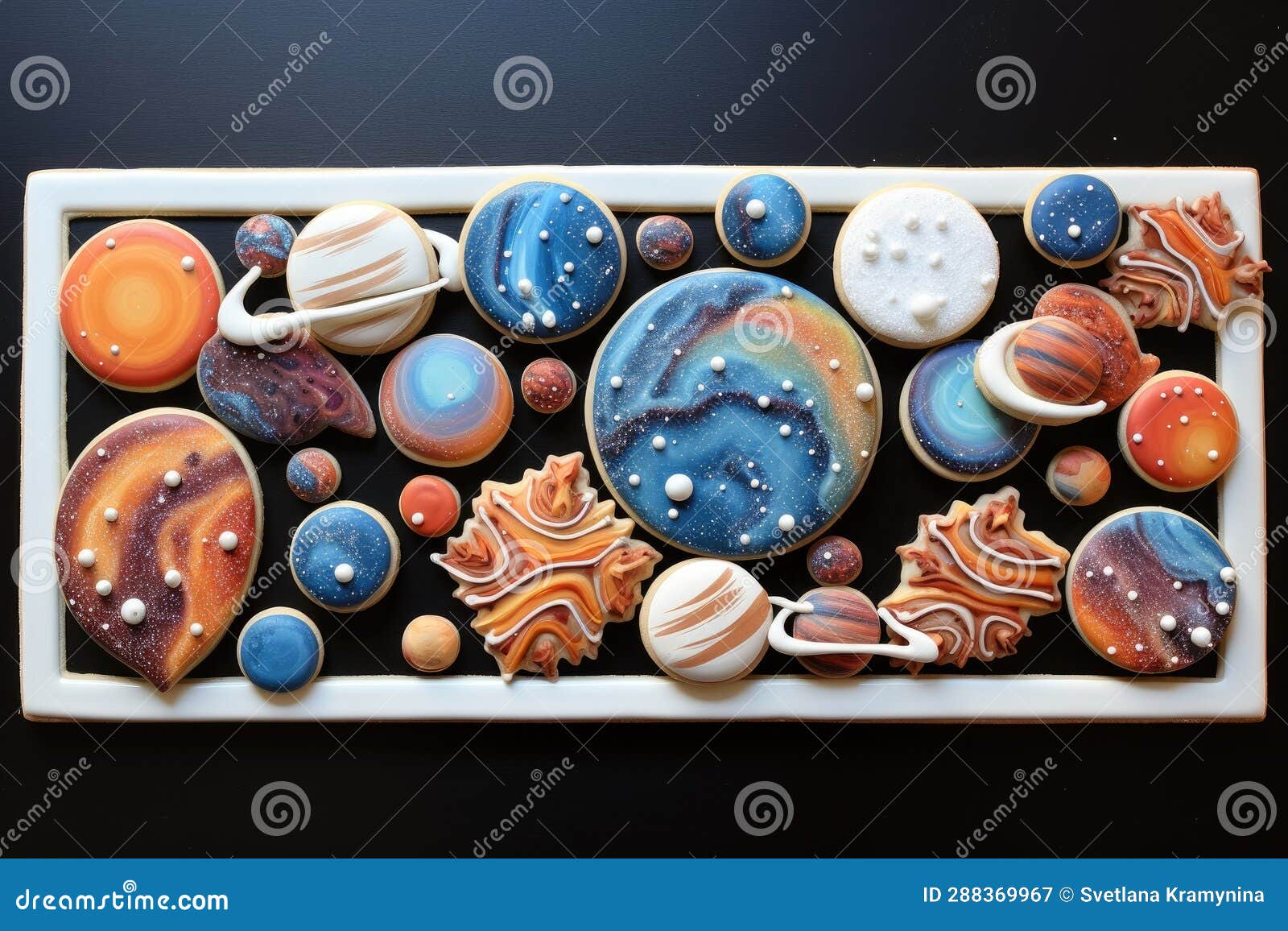 Space Stars Universe Icing Cookies Stock Illustration - Illustration of ...