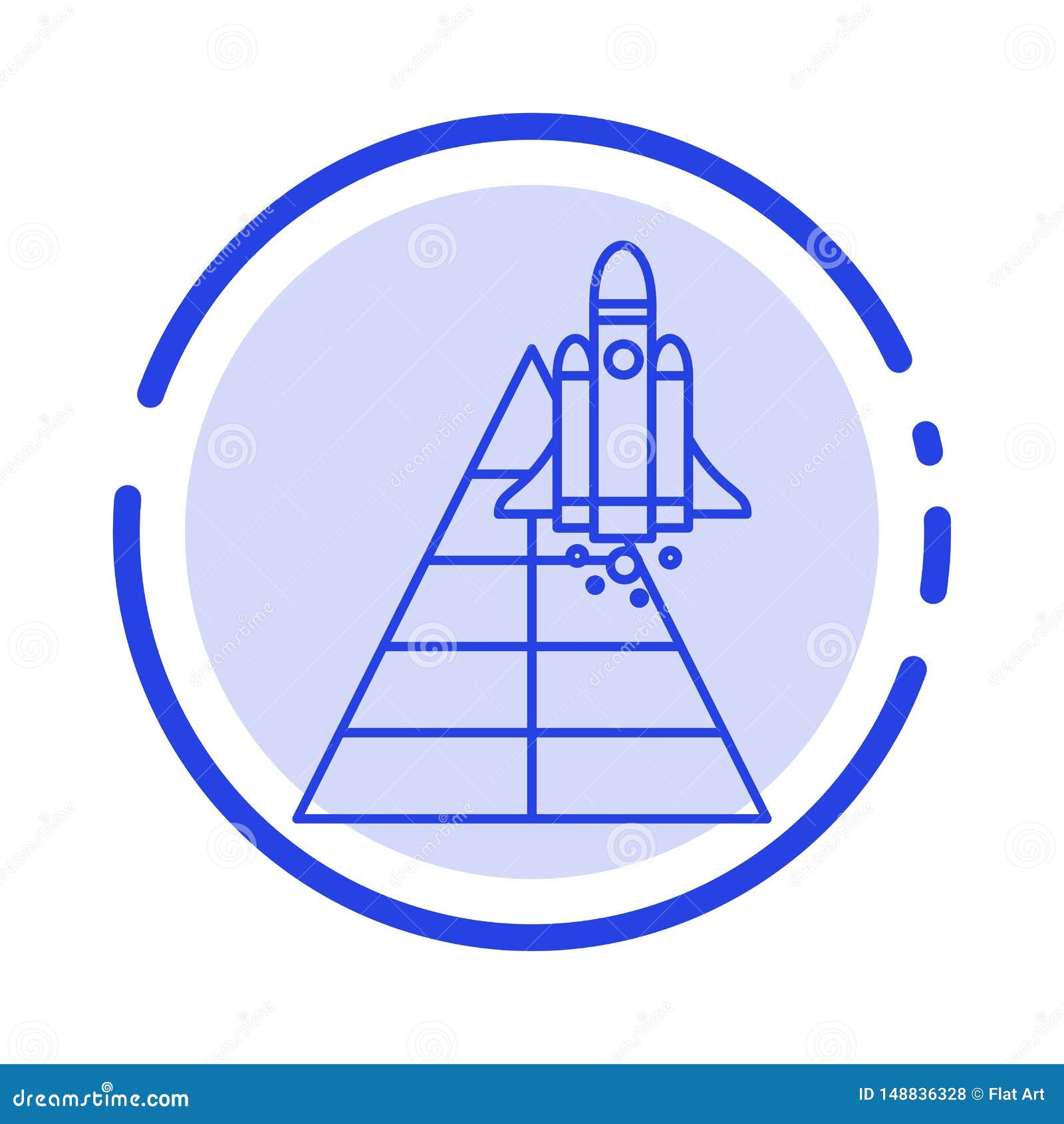 Space, Station, Aircraft, Spacecraft, Launch Blue Dotted Line Line Icon ...