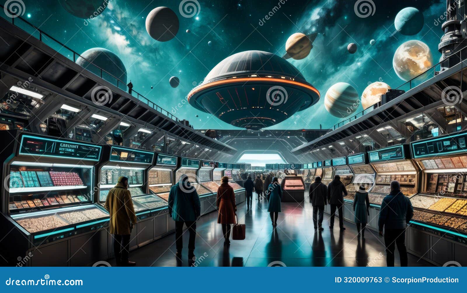 Space Station Command Center Viewing Galaxies Stock Image - Image of ...