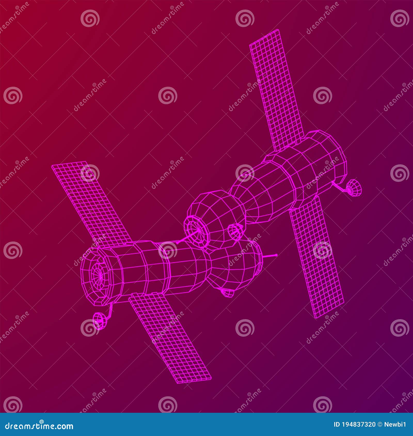 Space Station Communications Satellite Vector Stock Illustration ...