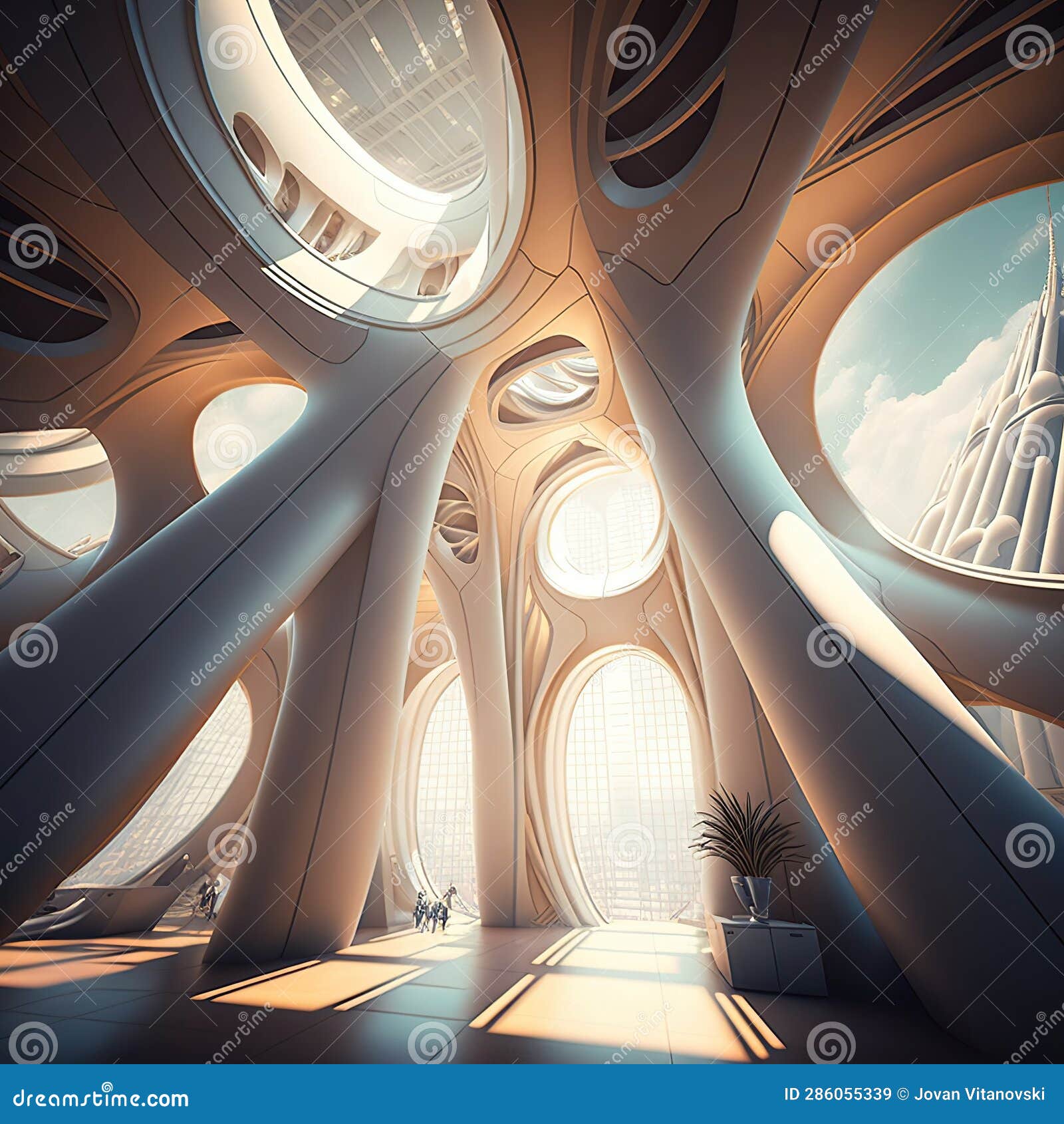 Space Station Complex Architecture into Happy Environment Stock ...