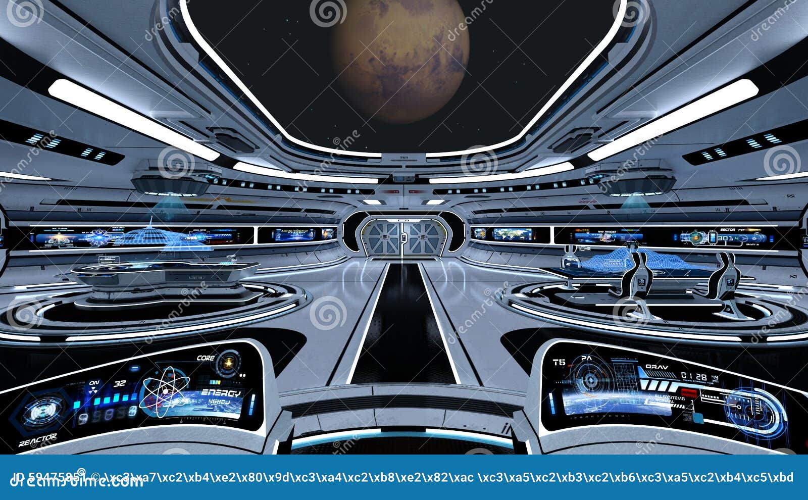 Space station control room stock illustration. Illustration of science ...