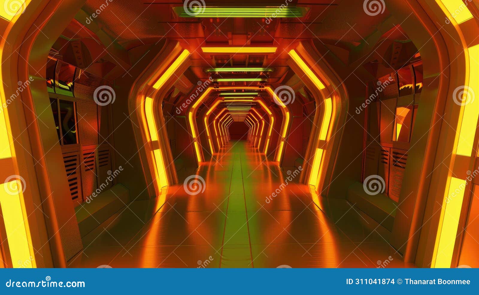 Space Station Corridor, Sleek and High-tech Design. Ai Generated Stock ...