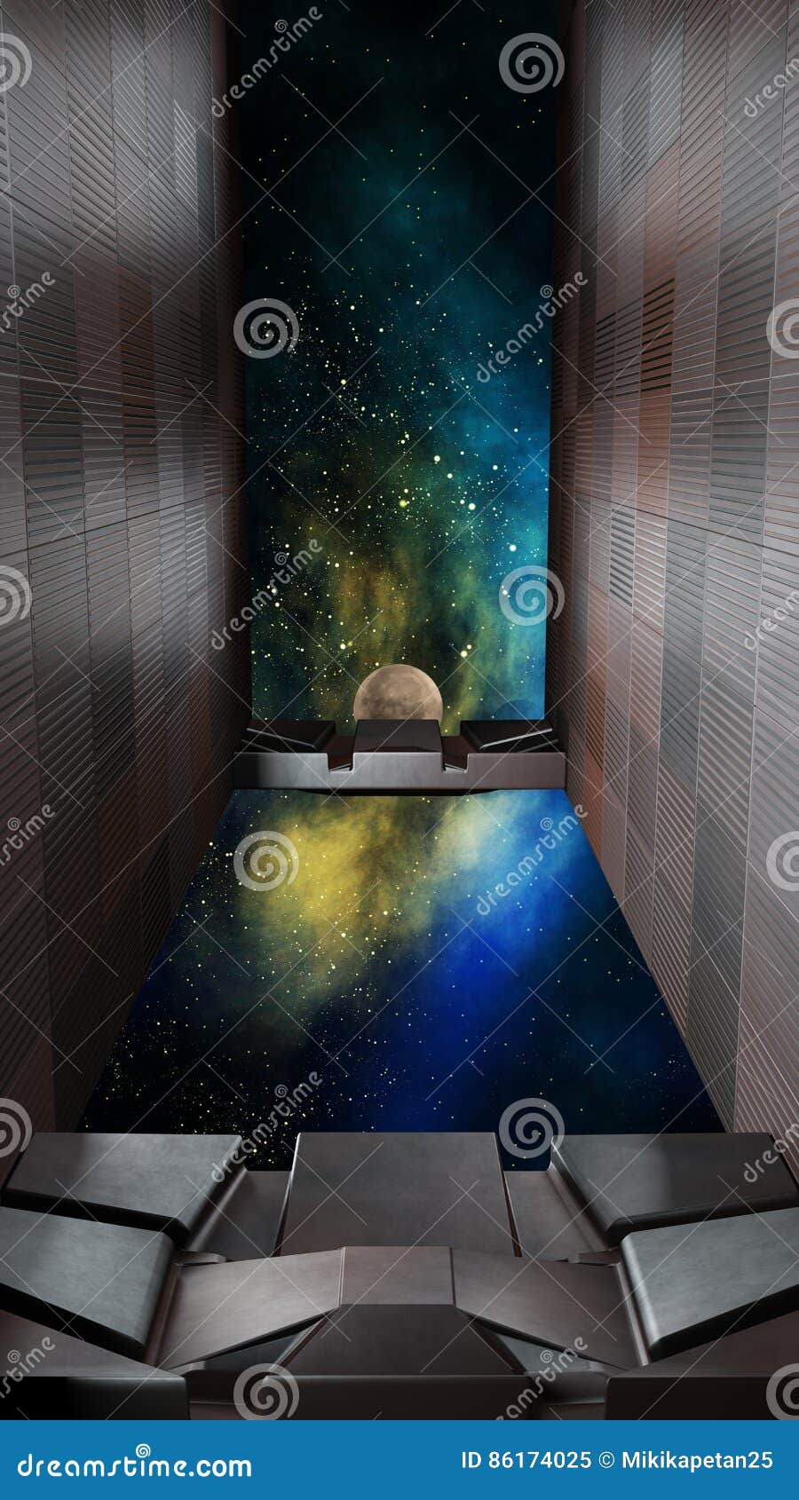 Space station 3D rendering stock illustration. Illustration of ...