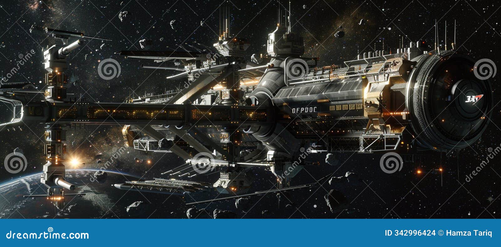 Space Station With Docking Arms Royalty-Free Stock Image ...