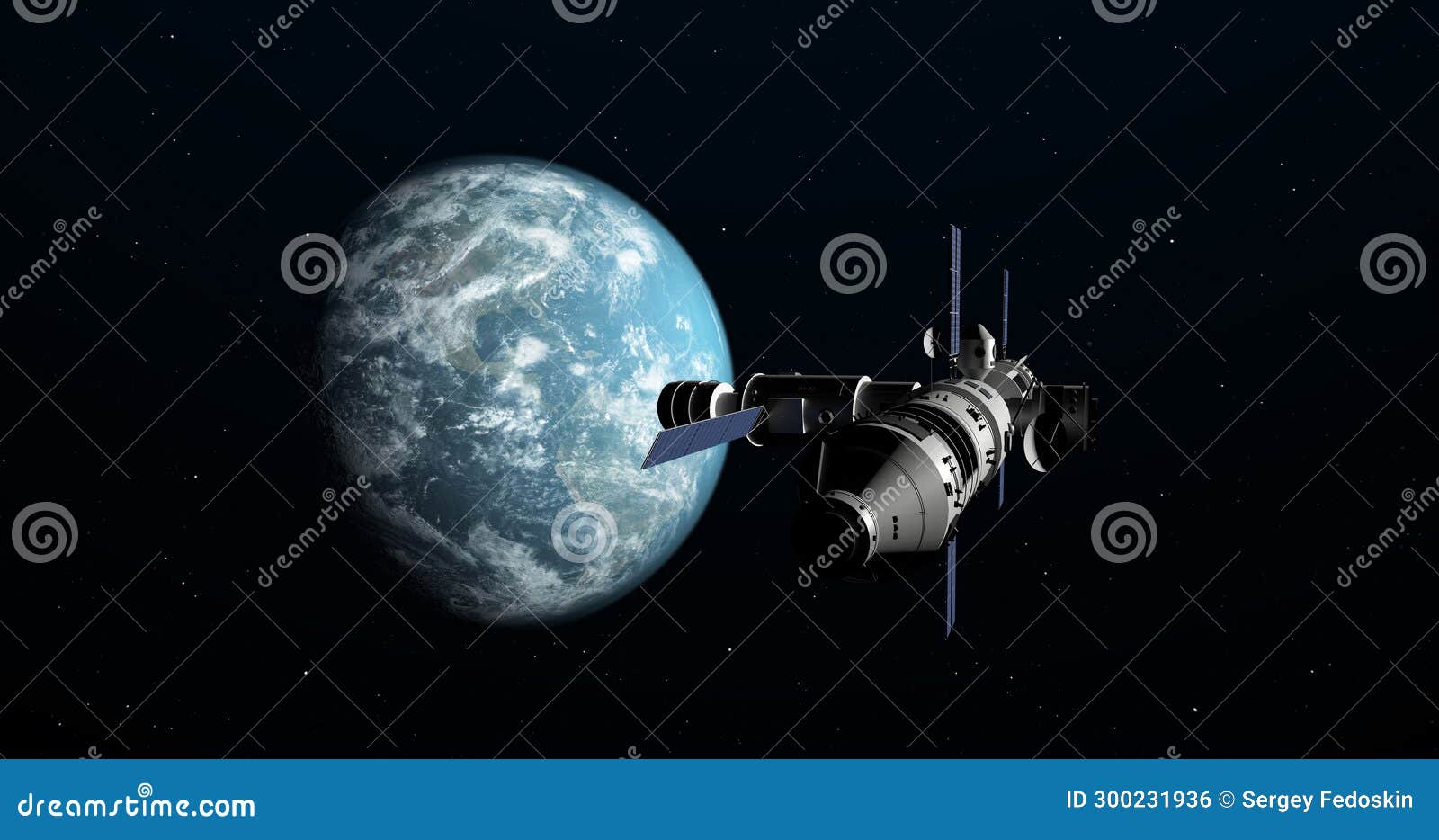 Space Station in Earth Orbit Stock Photo - Image of universe, orbit ...