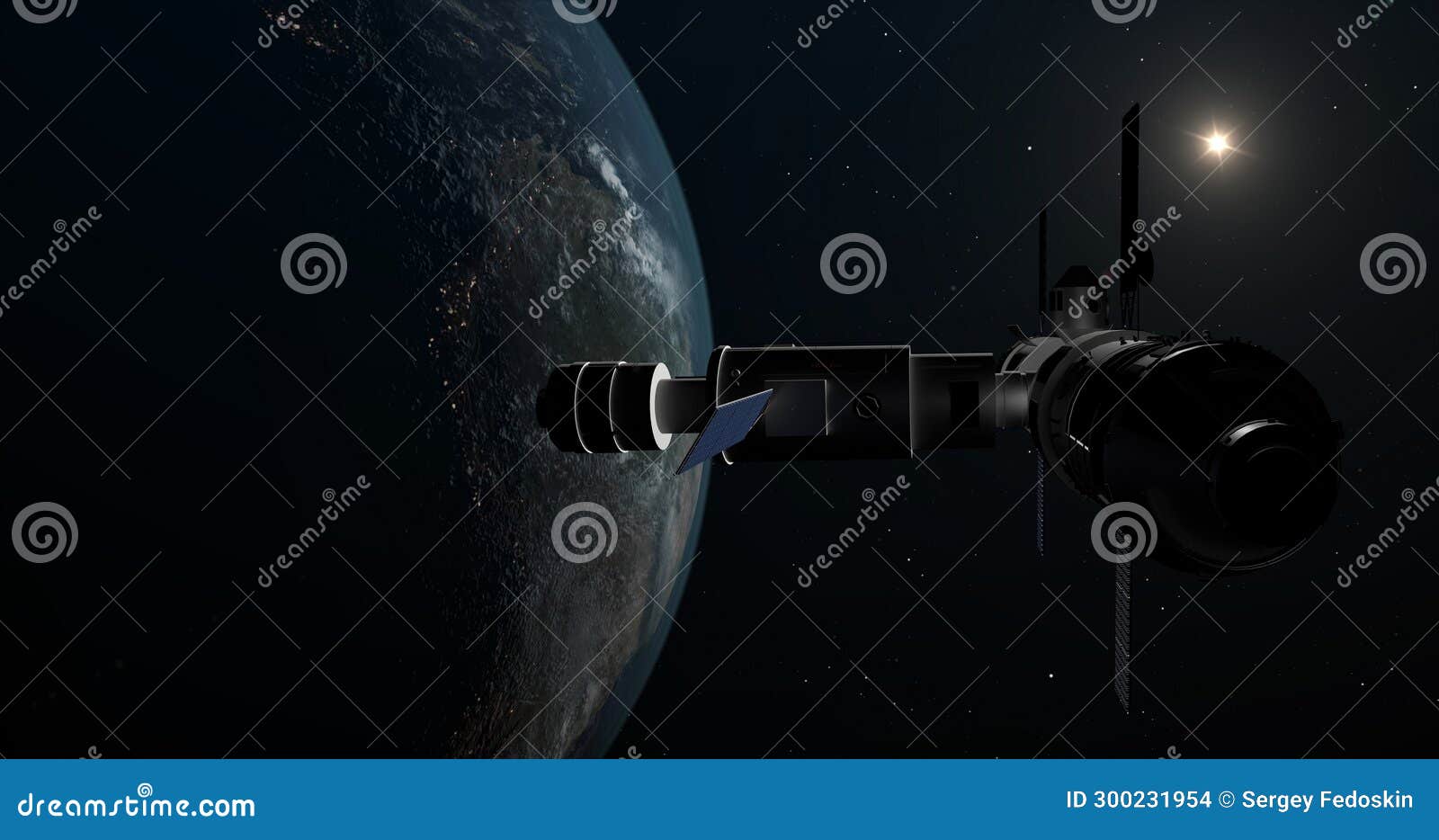 Space Station in Earth Orbit Stock Photo - Image of astronaut, science ...