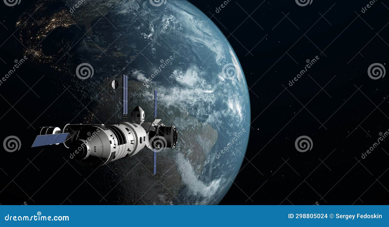 Space Station in Earth S Orbit Stock Photo - Image of view, cosmic ...