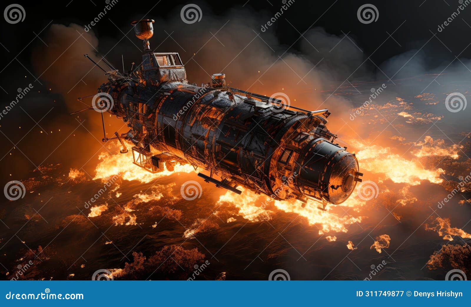 Space Station Engulfed in Fire Stock Image - Image of disaster, rescue ...