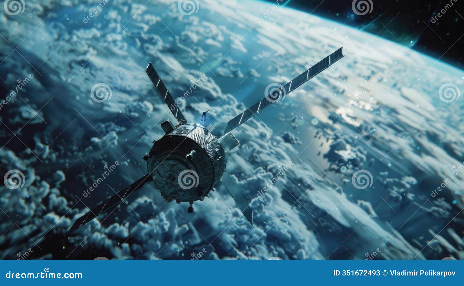 A Space Station Floating in the Middle of the Earth. Suitable for ...