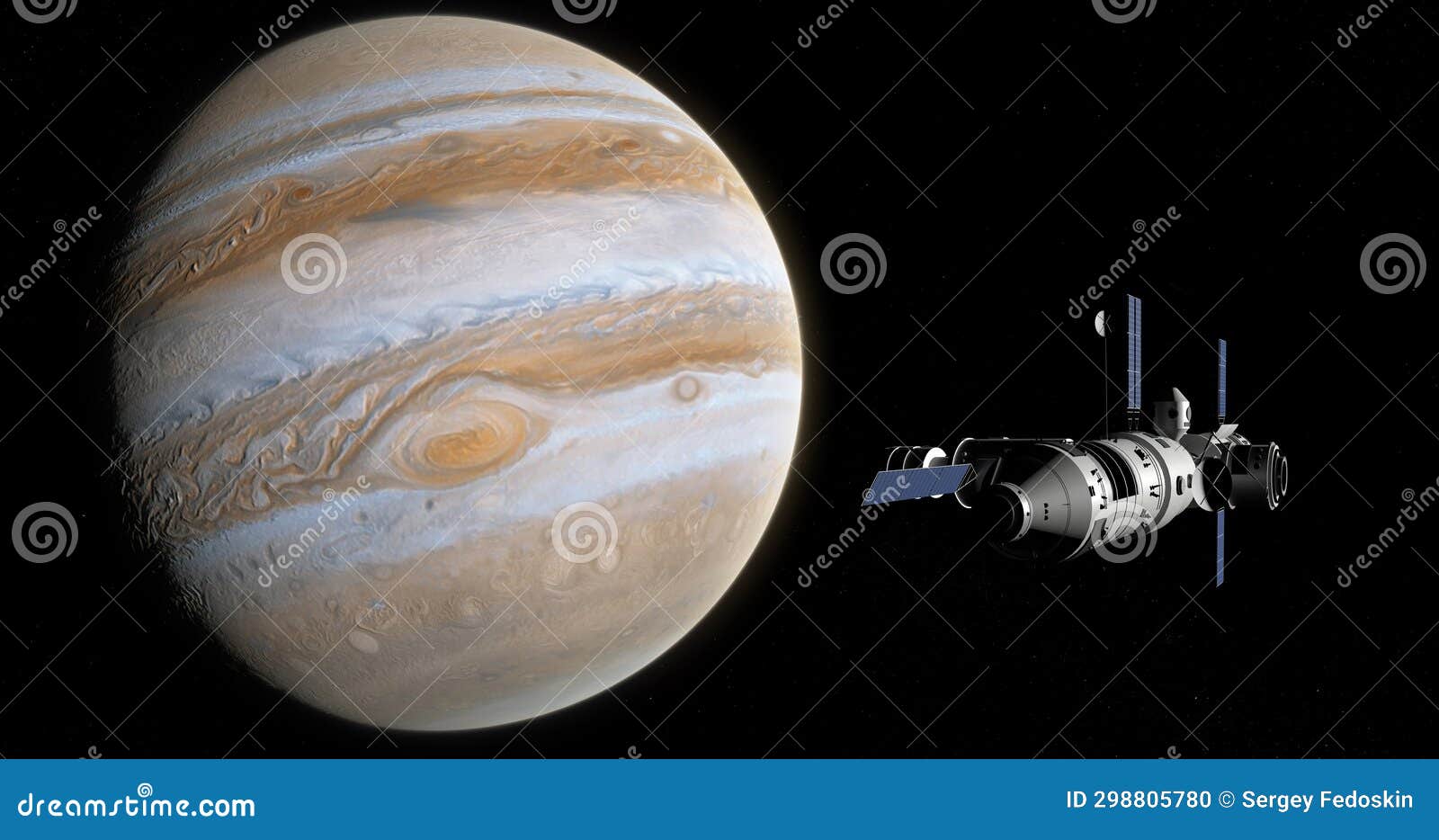 Space Station in Jupiter S Orbit Stock Photo - Image of jupiter, galaxy: 298805780