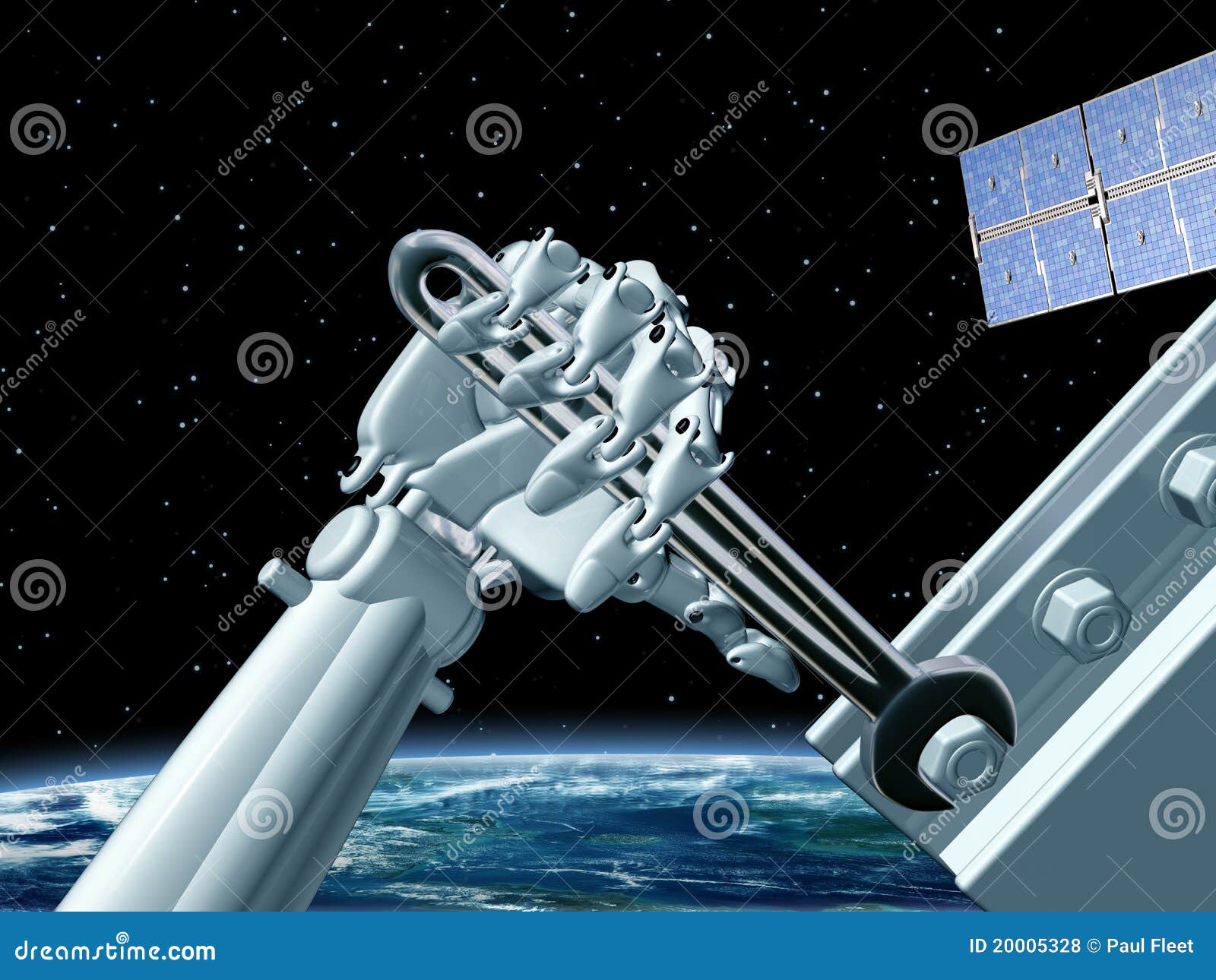 Space station maintenance stock illustration. Illustration of maintain ...