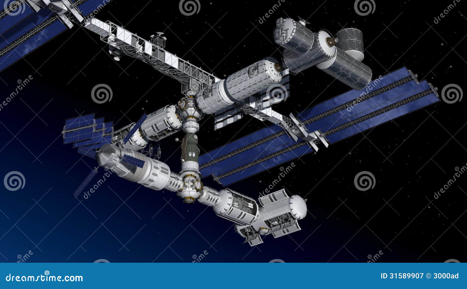 Space Station, Modular Satellite Stock Illustration - Illustration of ...
