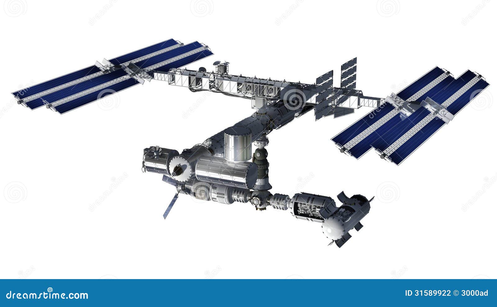 Space Station, Modular Satellite Stock Illustration - Illustration of ...