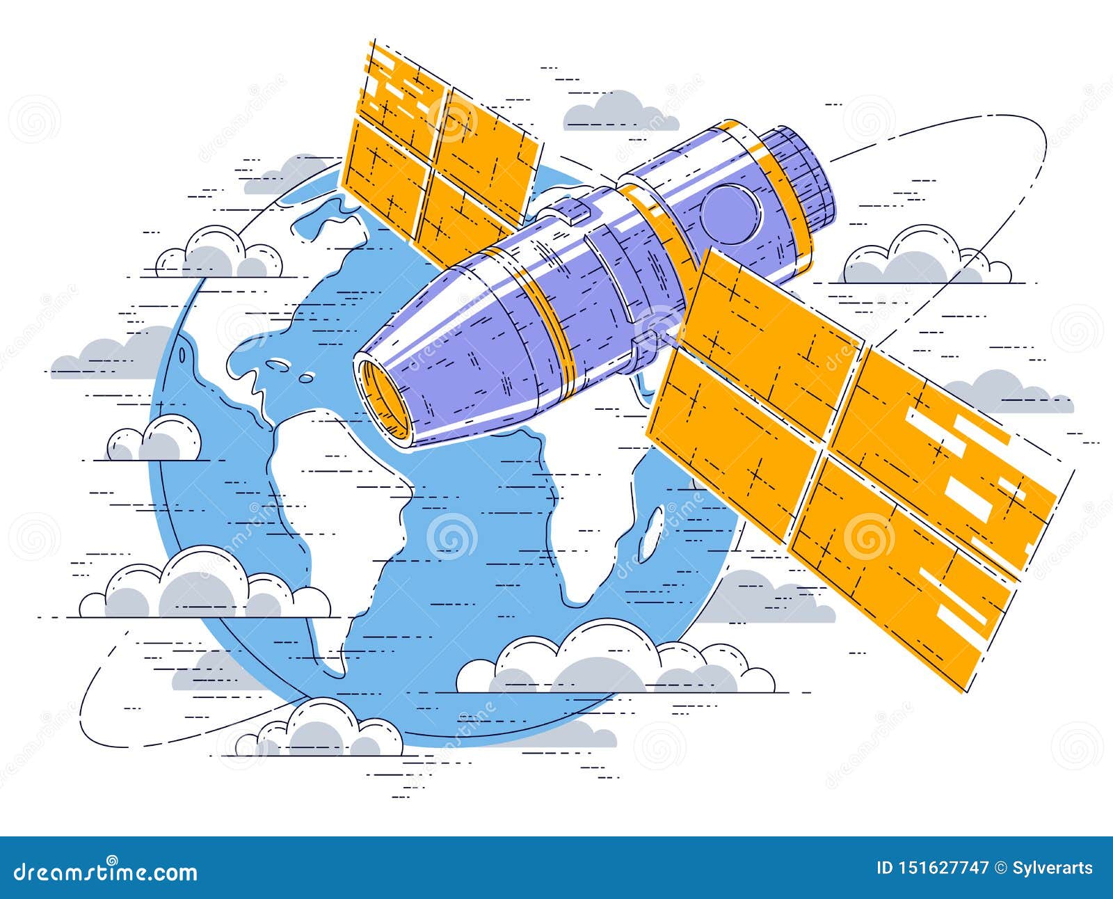Space Station Orbiting Around Earth, Spaceflight, Spacecraft Spaceship ...