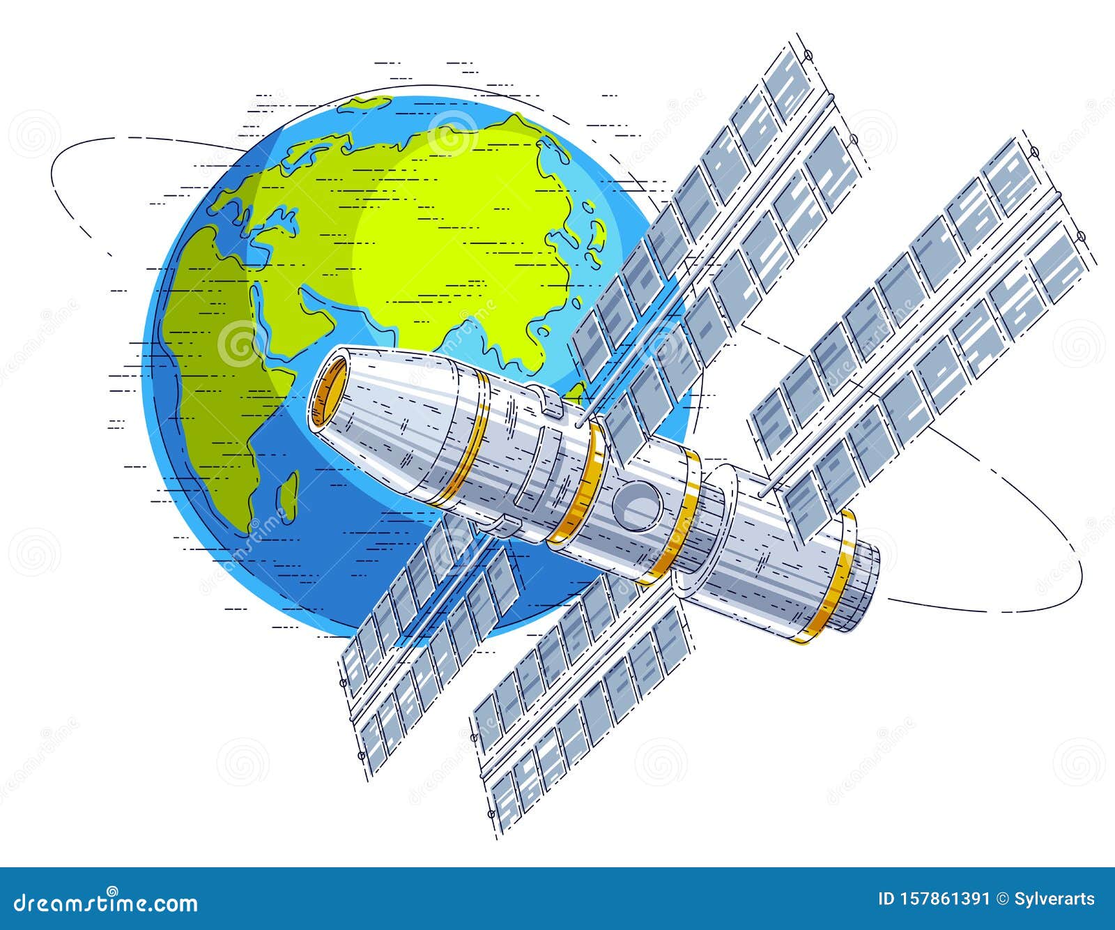 Space Station Orbiting Around Earth, Spaceflight, Spacecraft Spaceship ...