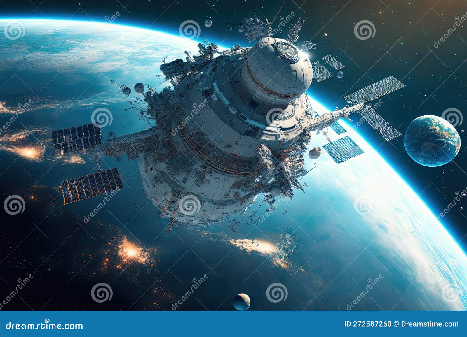 Space Station Orbiting Earth. NASA Supplied this Photograph Stock ...