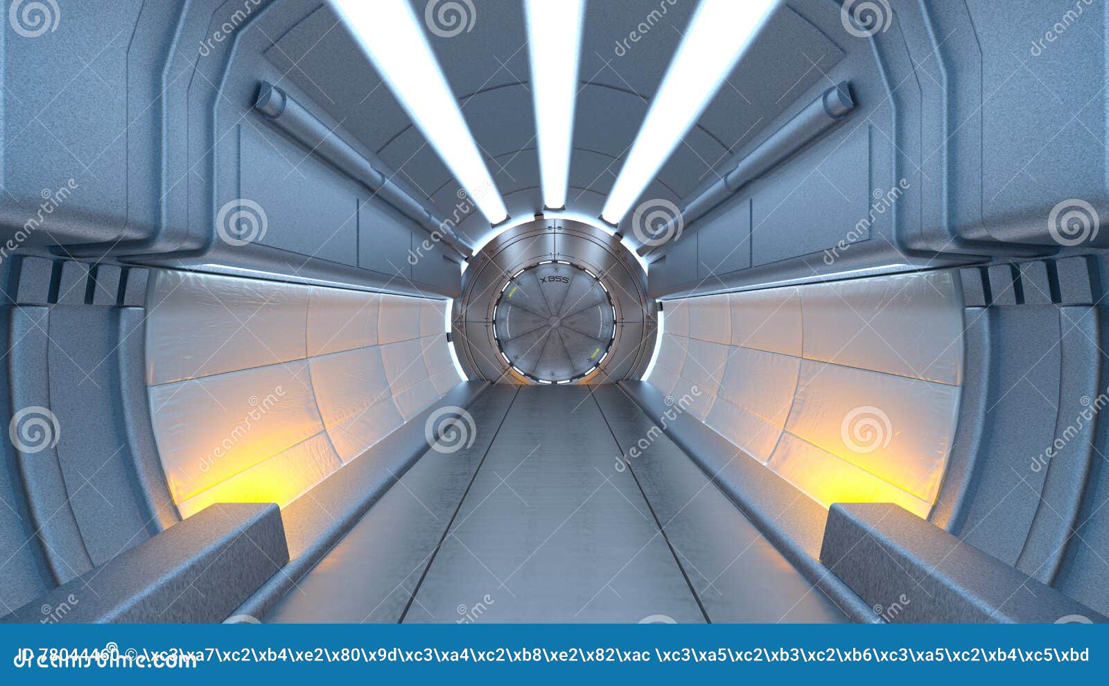 Space station passage stock photo. Image of corridor - 78044460