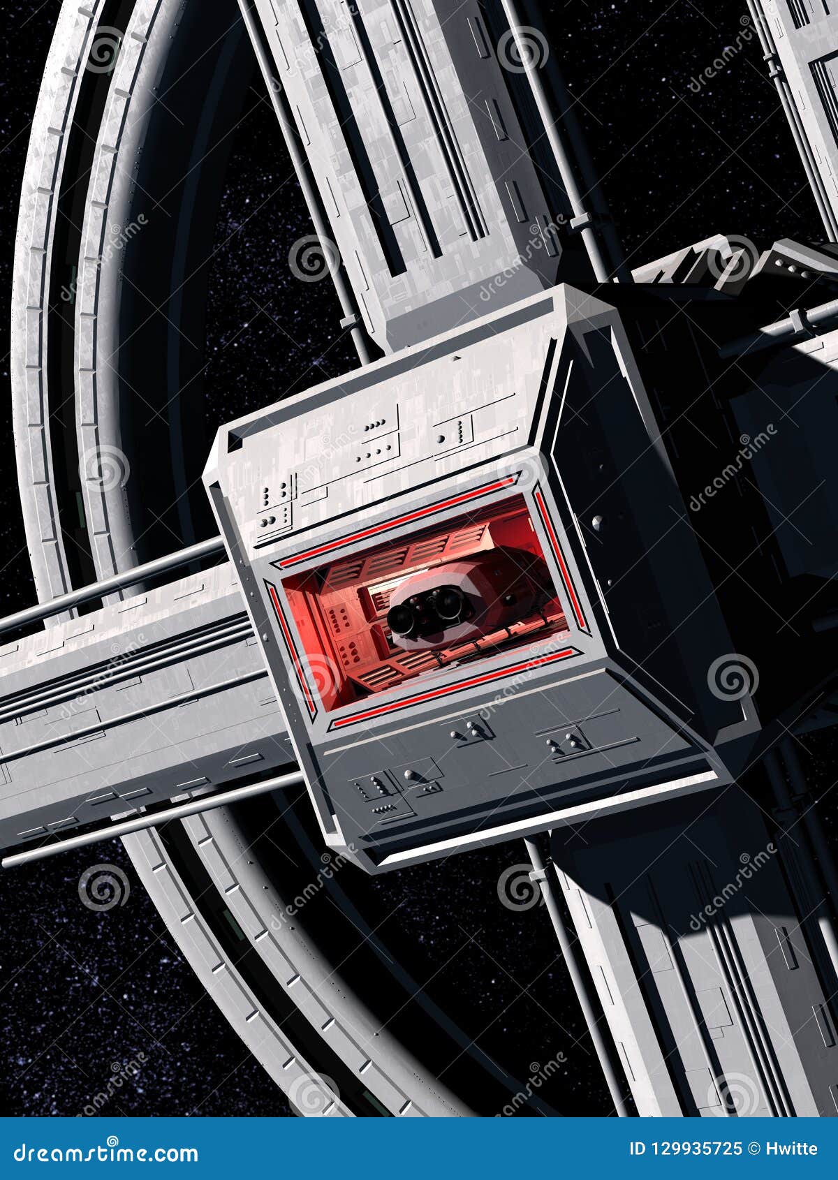 Space Station Shuttle Landing Bay Stock Image - Image of shuttle ...