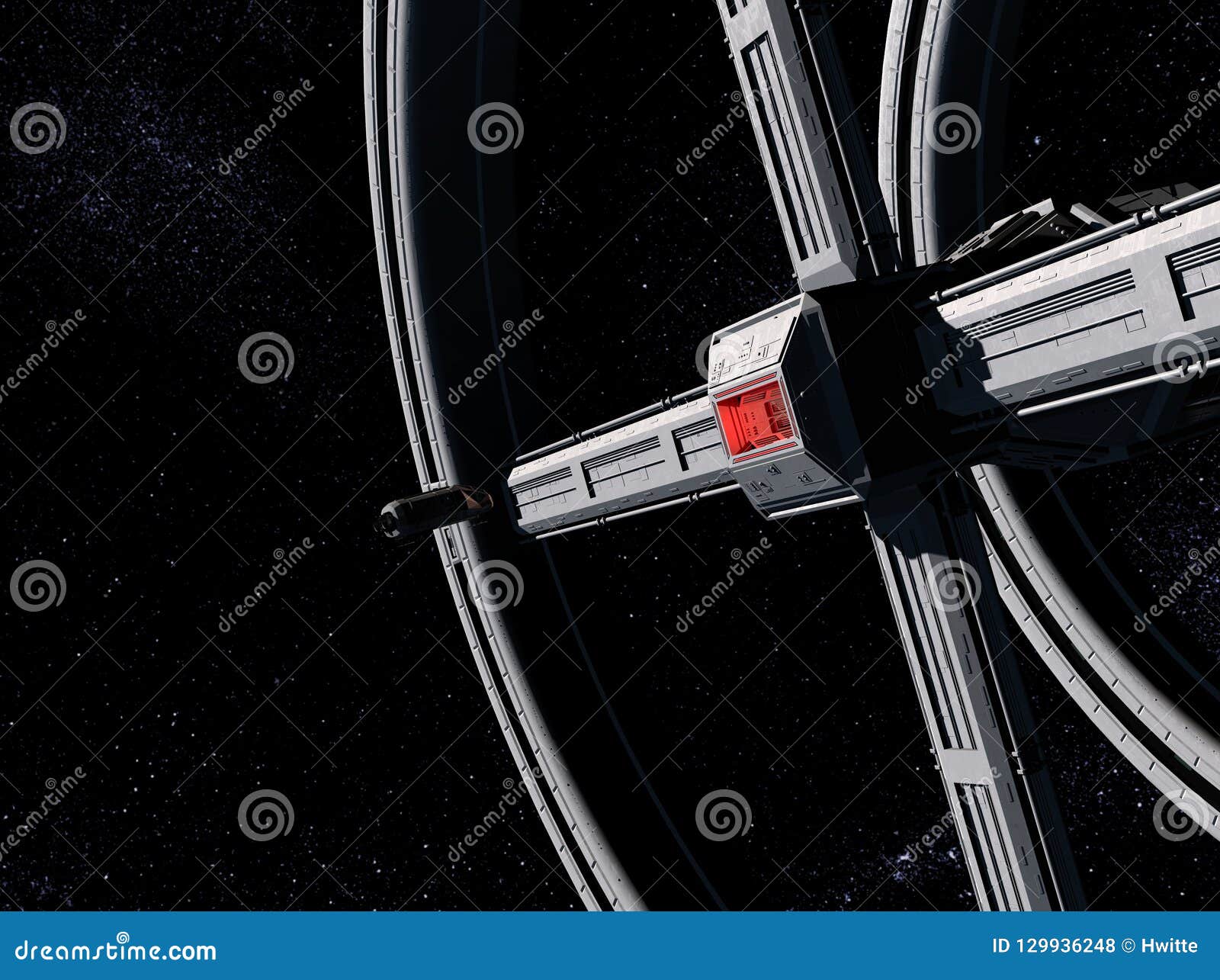 Space Station Shuttle Landing Bay Stock Illustration - Illustration of ...