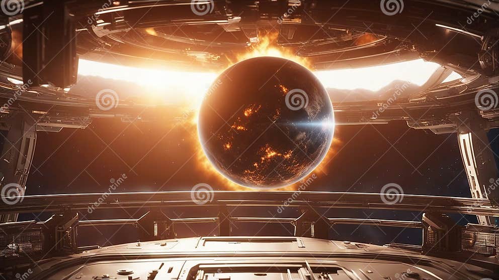 Space Station in Space Near Exploding Sun, Exploding Sun, Inside of an ...